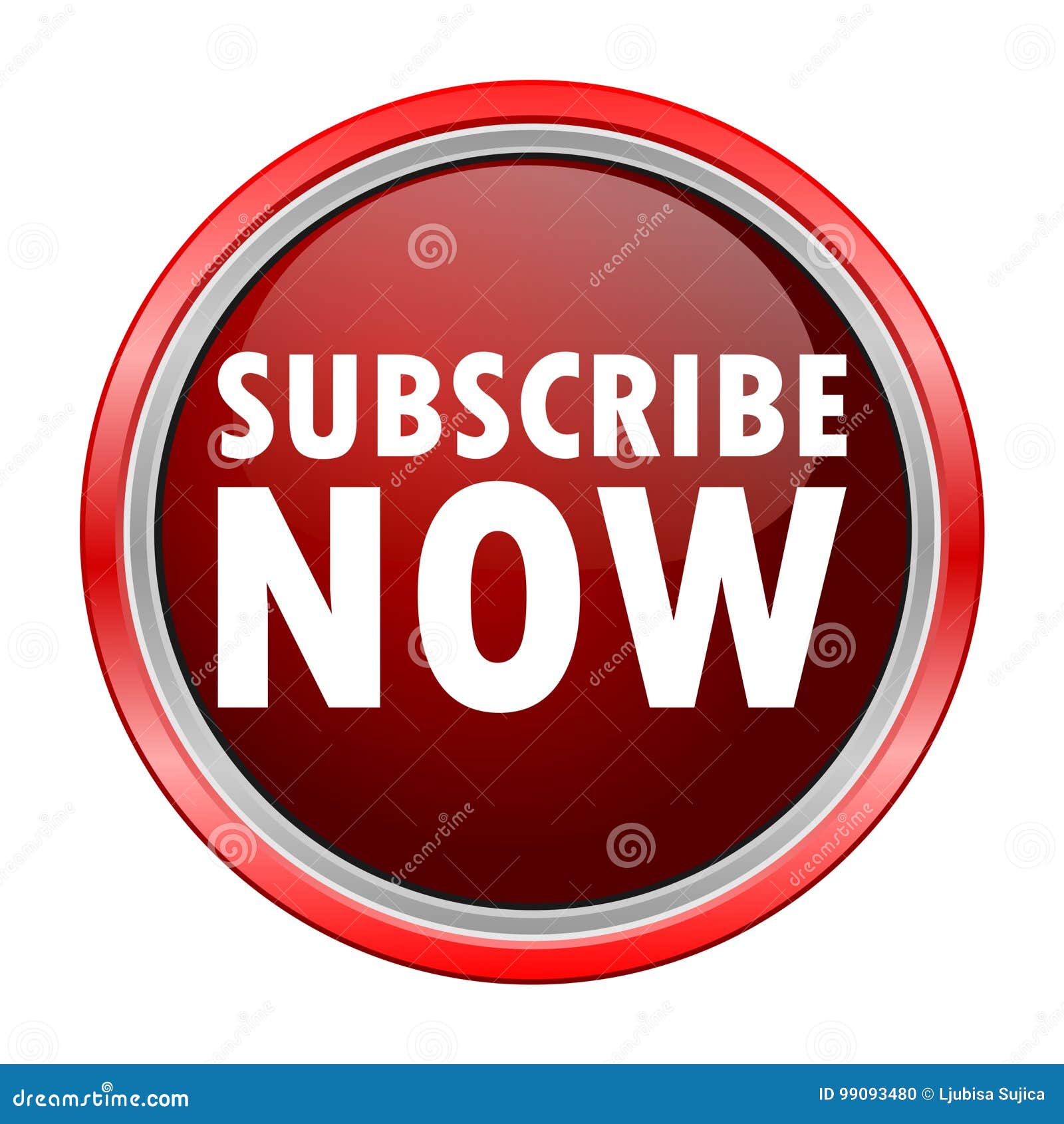 Subscribe Now Round Metallic Red Button Stock Vector - Illustration of ...