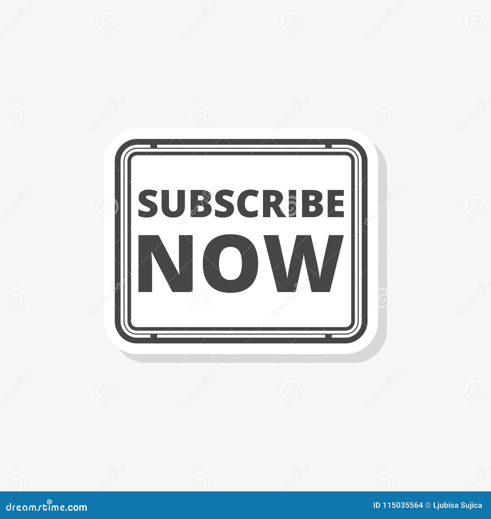 Subscribe Now Sticker, Simple Vector Icon Stock Vector - Illustration ...