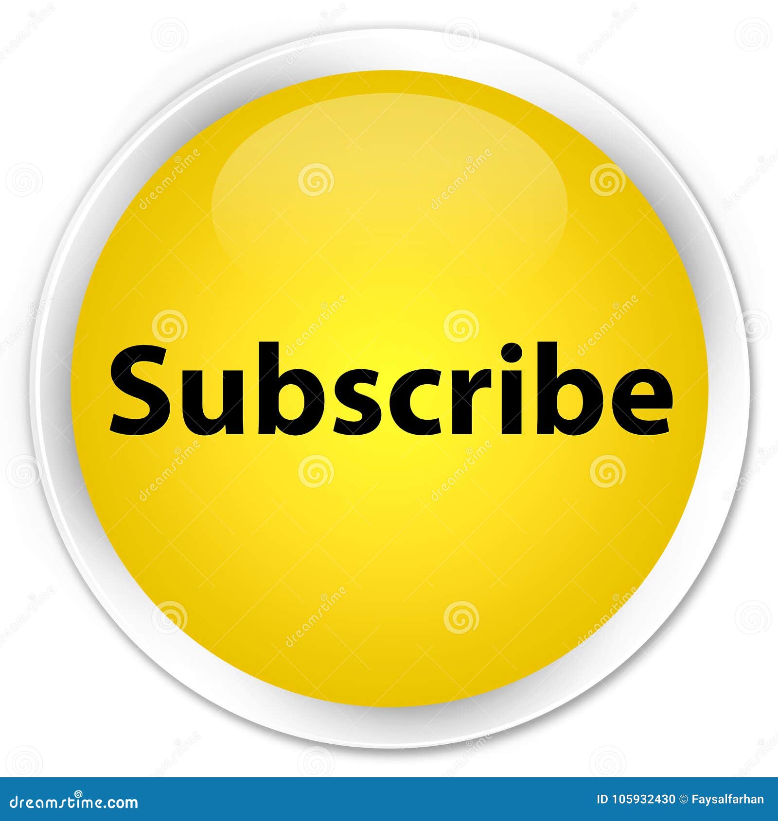 Subscribe Premium Yellow Round Button Stock Illustration - Illustration ...