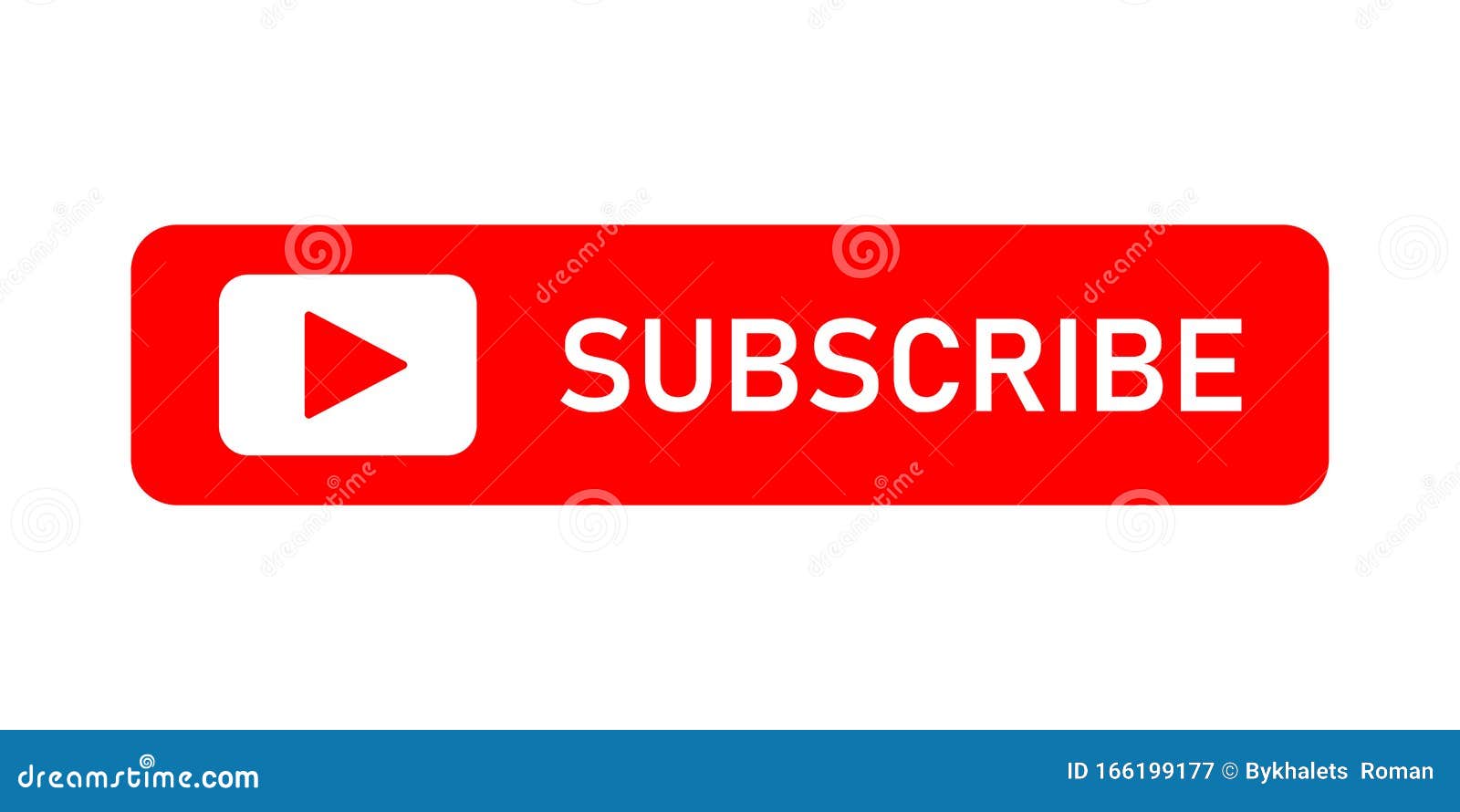 Subscribe Red Isolated Vector Button. Red Play Button Icon. Subscribe ...