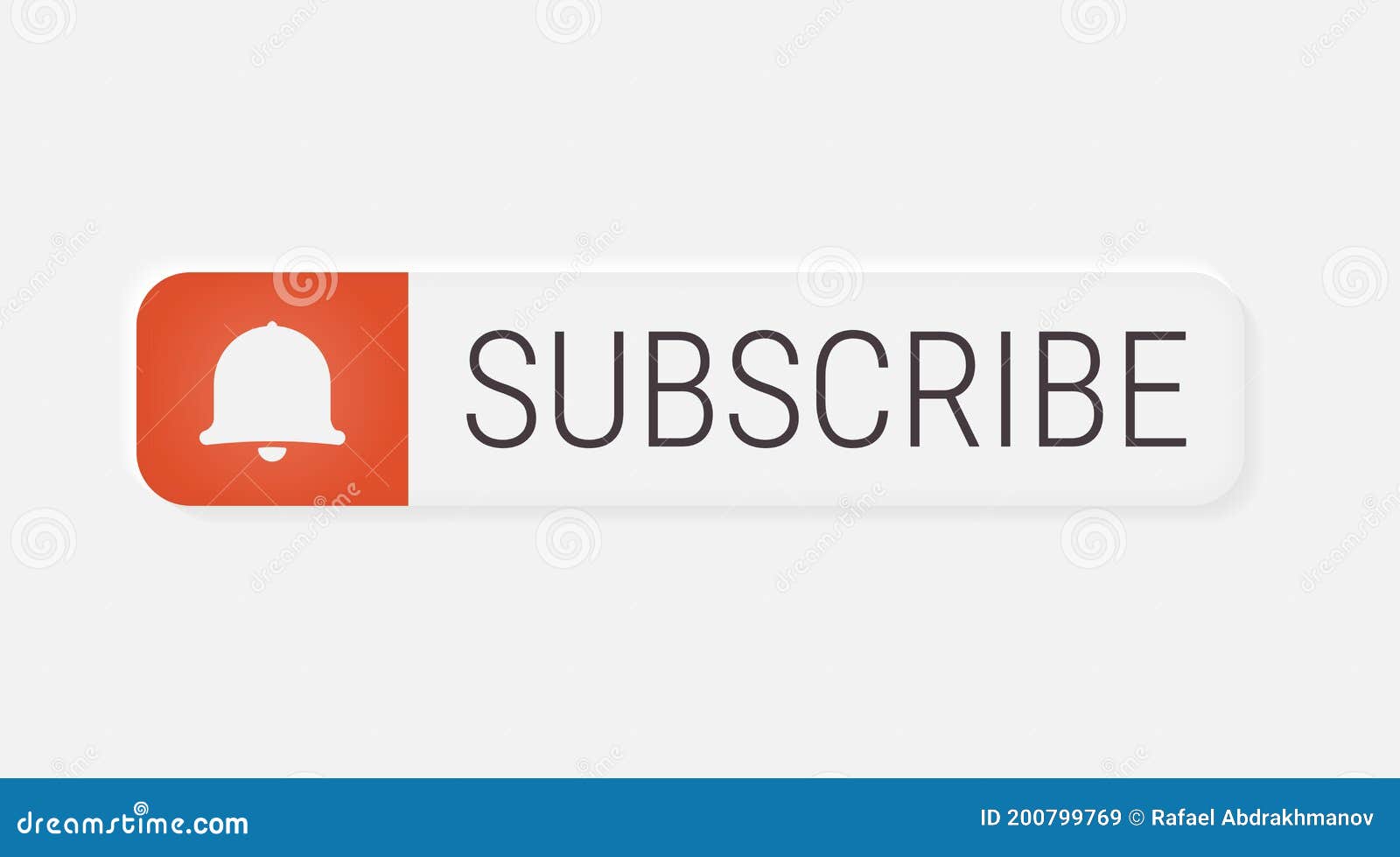 Subscribe. Small Red Subscription Bell Icon. Bright White Gradient ...