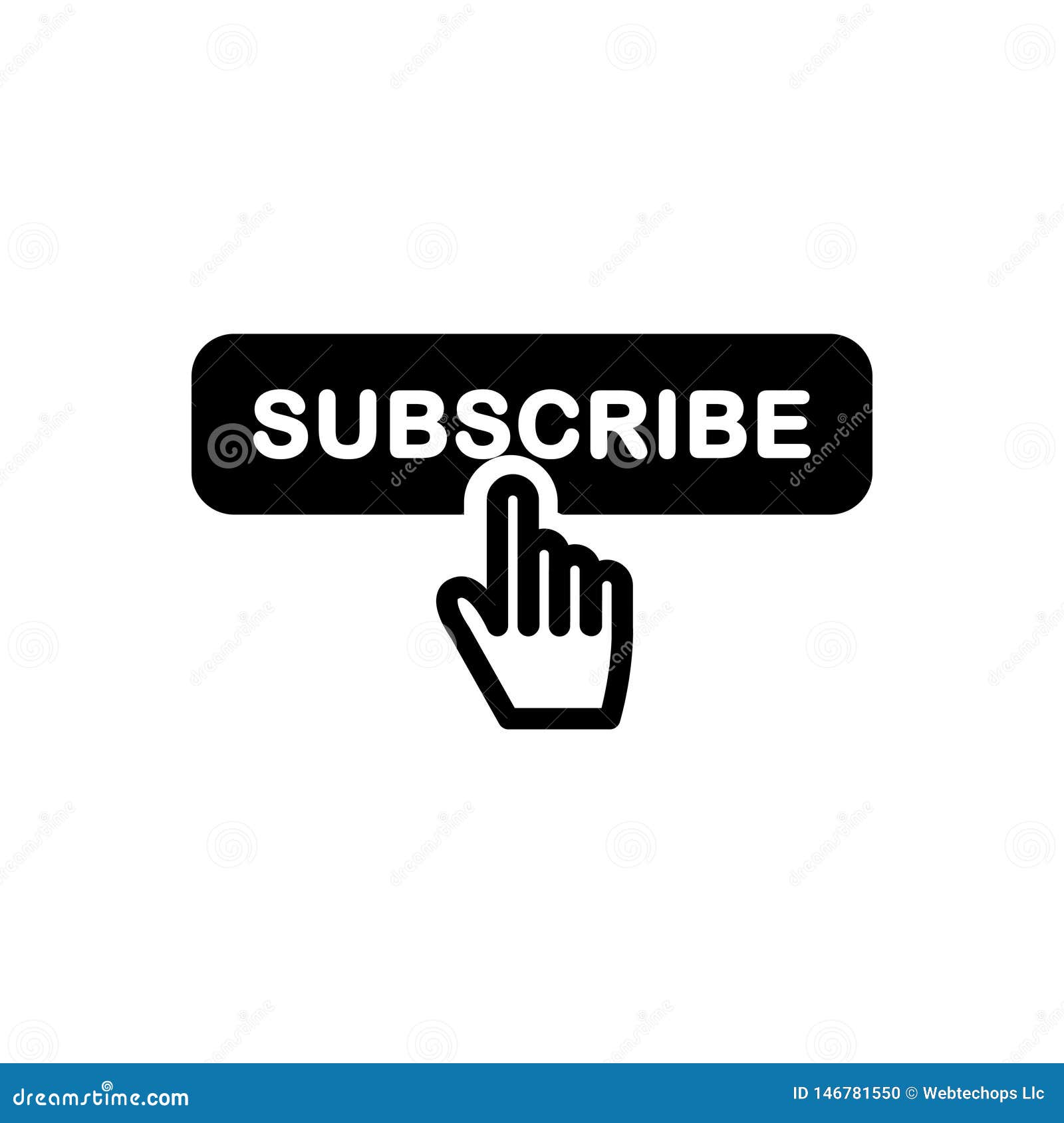 Black Solid Icon for Subscribe, Button and Online Stock Vector ...