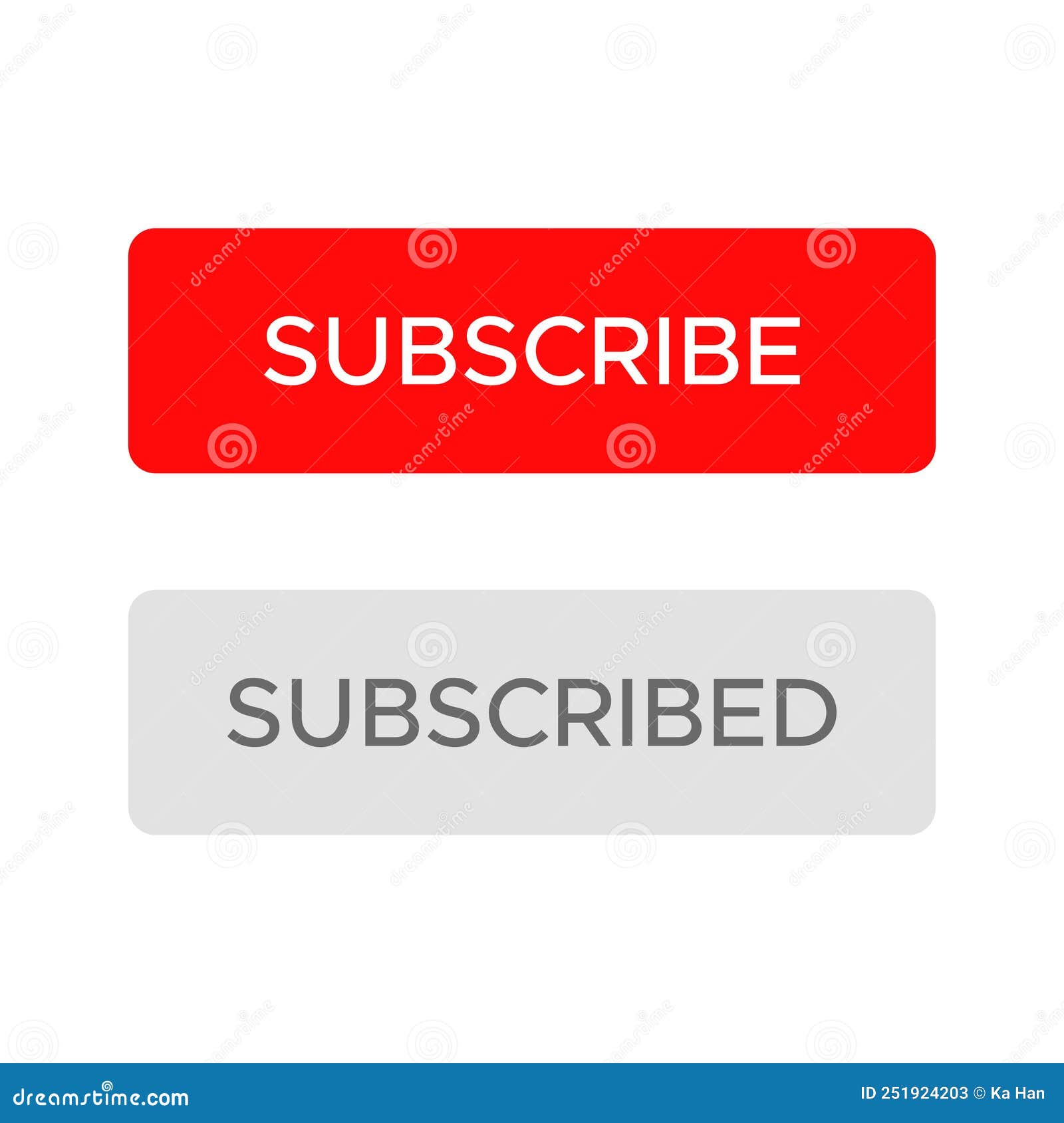 Subscribe, Subscribed Button Icon. Vector Illustration Stock Vector ...