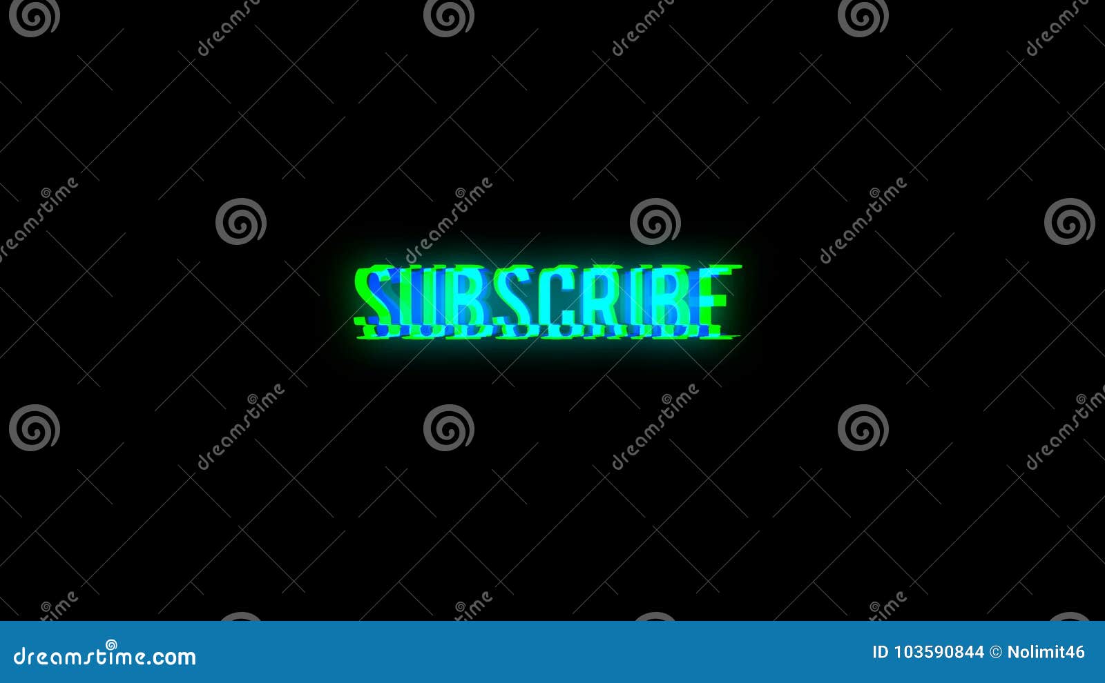 Subscribe Text with Bad Signal. Glitch Effect Stock Illustration ...