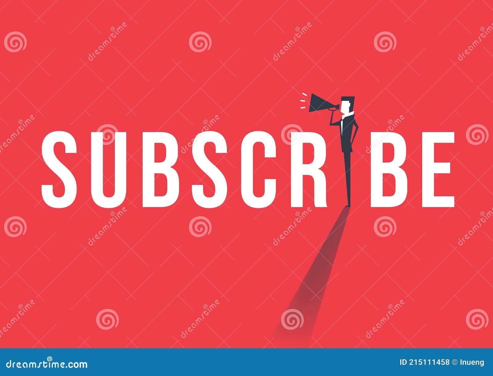 Subscribe Text with Businessman Holding Megaphone. Stock Vector ...
