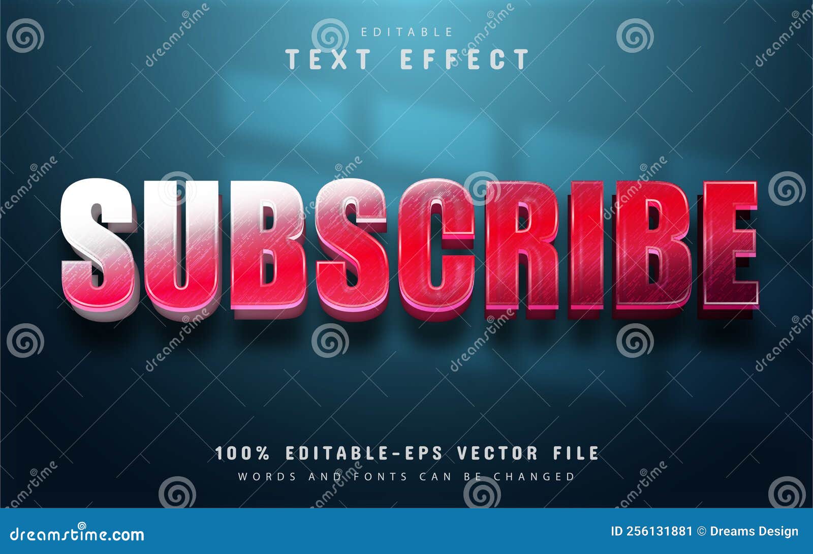 Subscribe Text, Red Gradient Text Effect Stock Vector - Illustration of ...
