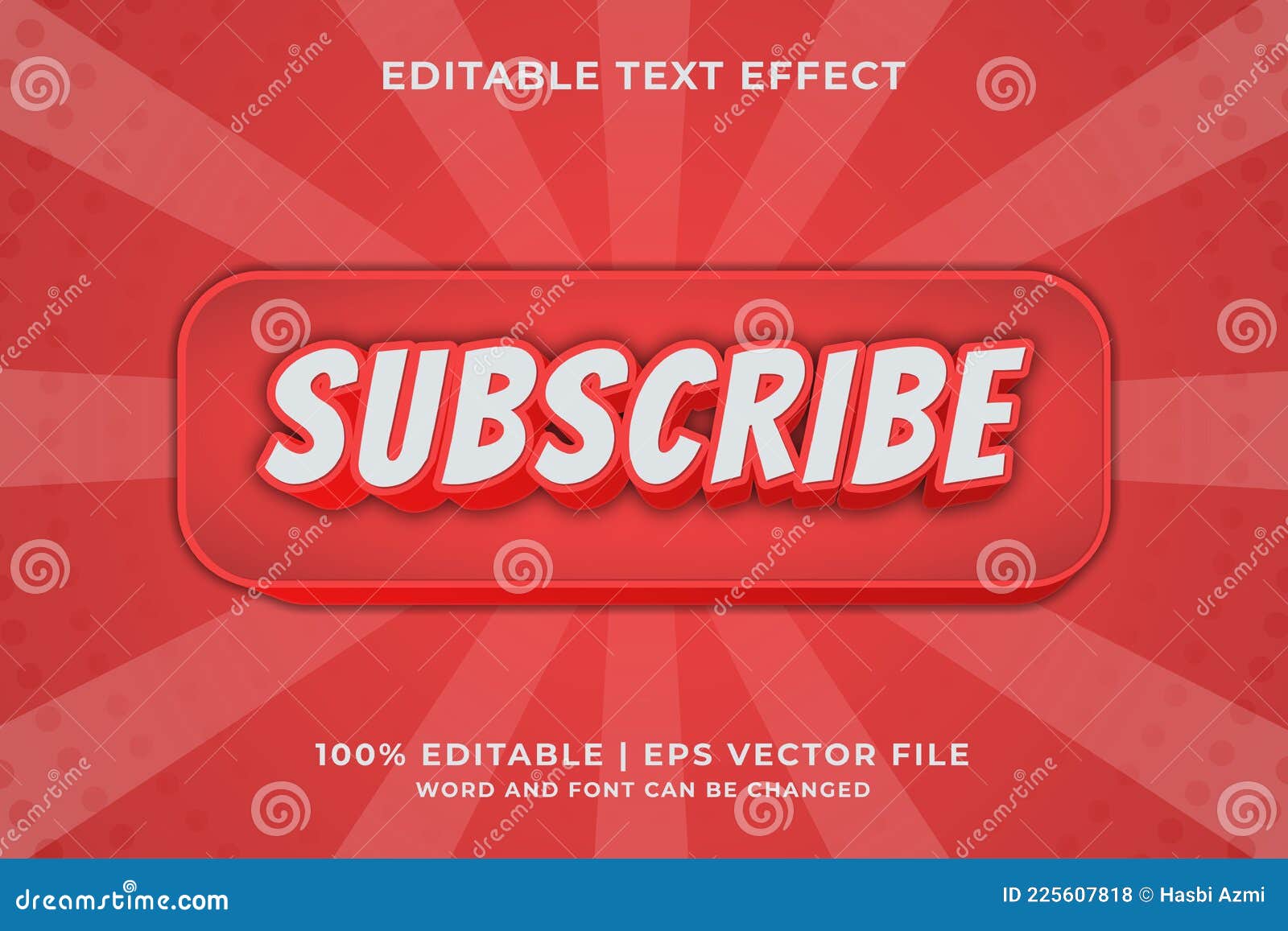 Subscribe Text, Social Media Button Style Editable Text Effect Premium ...