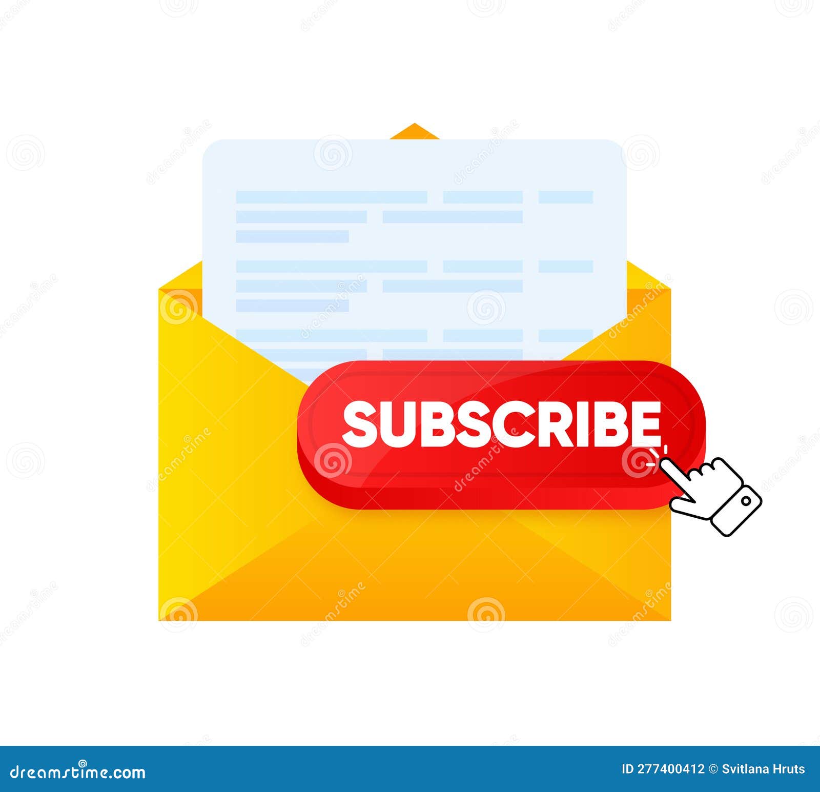 Subscribe To the Mailing List. Button Subscribe on the Email Stock ...