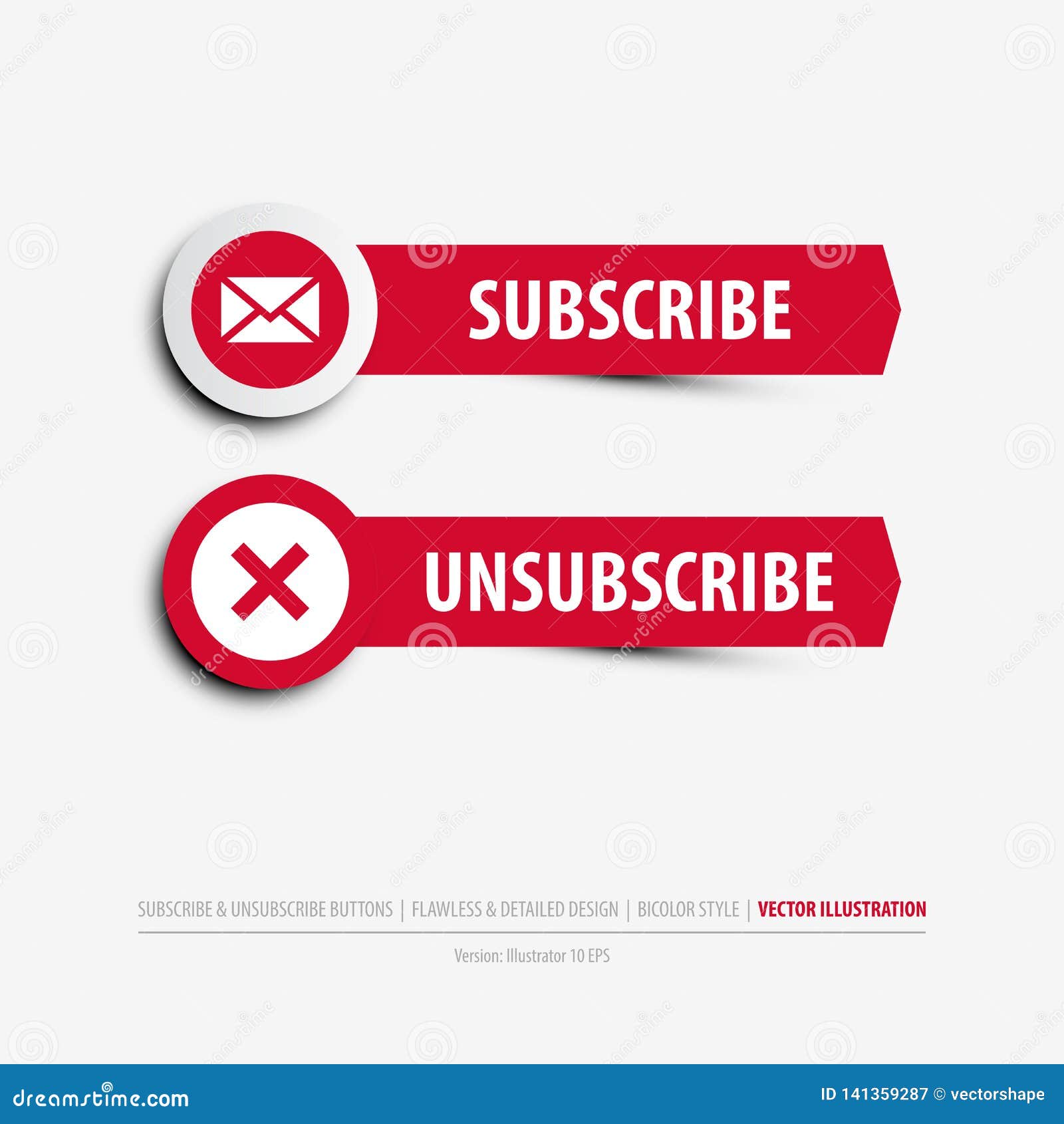 Subscribe and Unsubscribe Buttons Stock Vector - Illustration of ...
