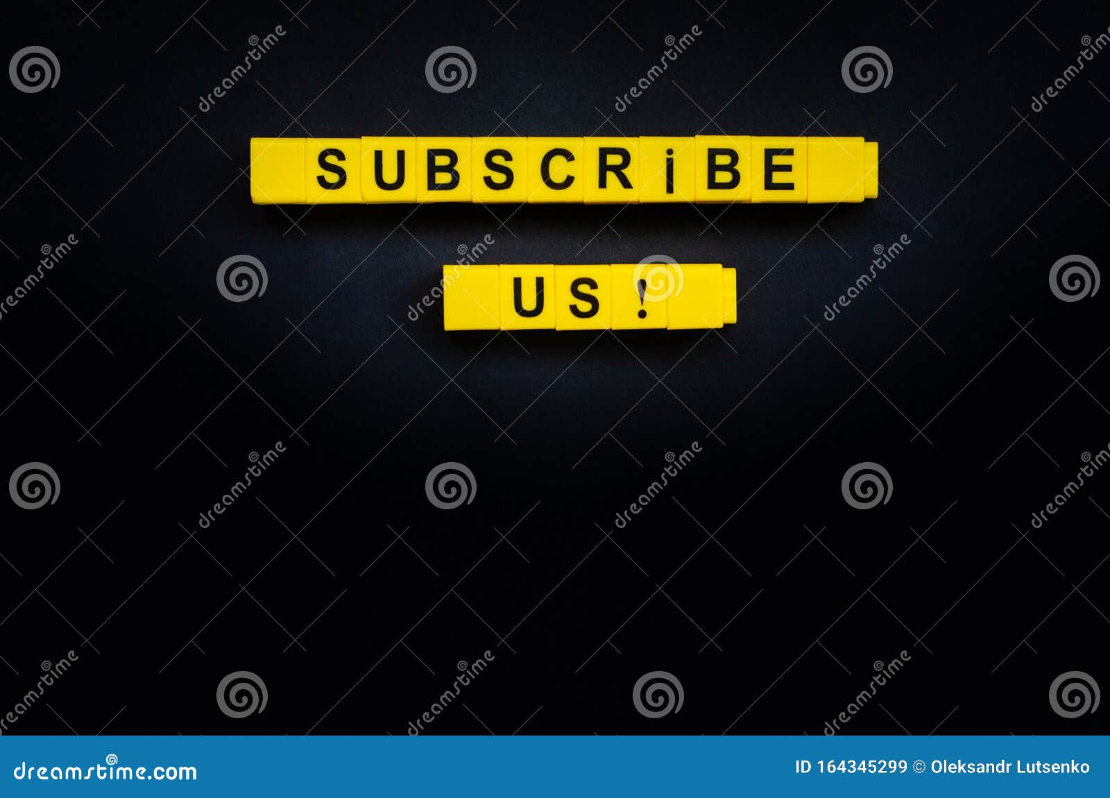 Subscribe Us Word on the Black Background with Free Place for Your Text ...
