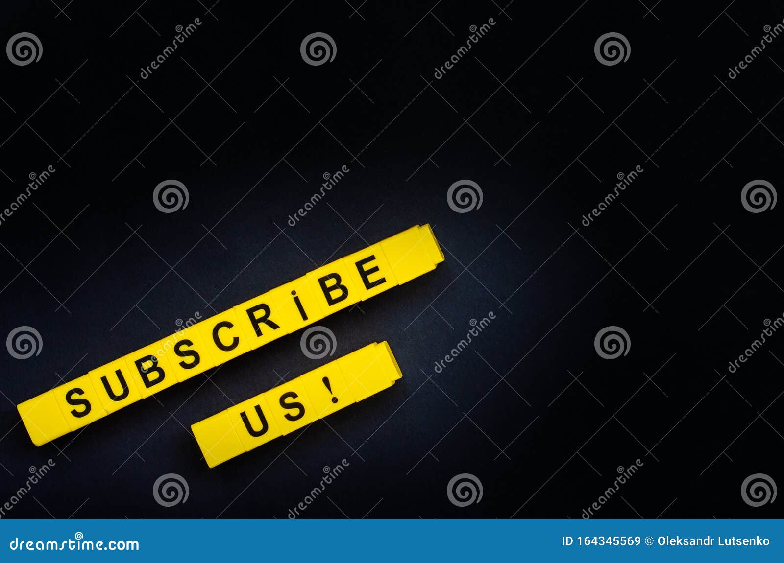 Subscribe Us Word on the Black Background with Free Place for Your Text ...