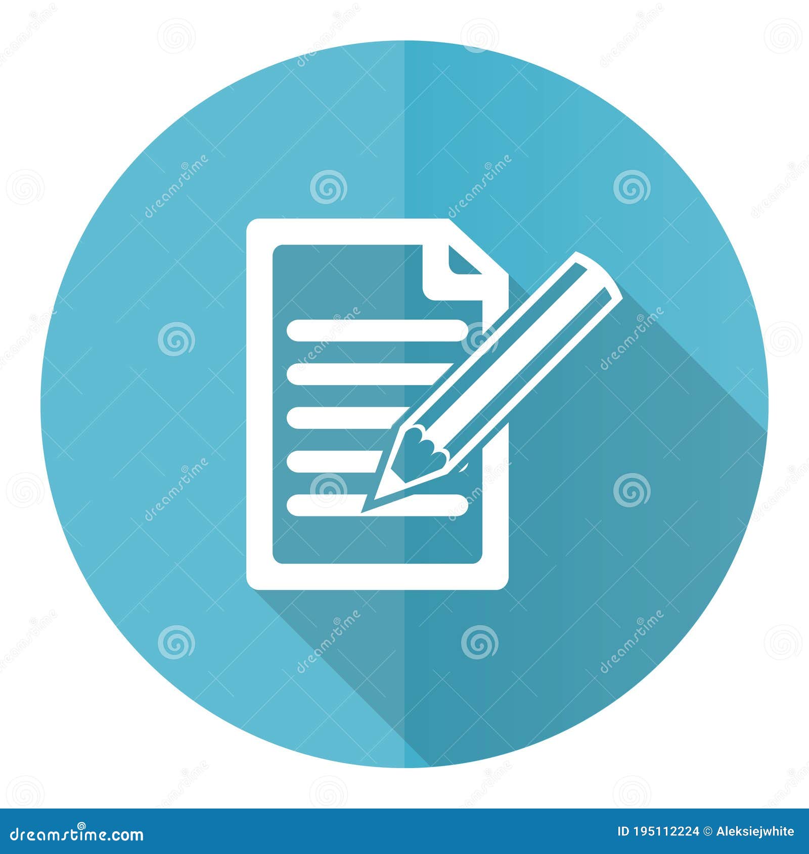 Subscribe Vector Icon, Flat Design Blue Round Web Button Isolated on ...