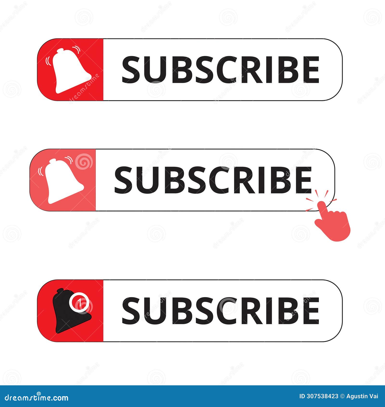 Subscribe Web Banners in Red, Black and White on a White Background ...