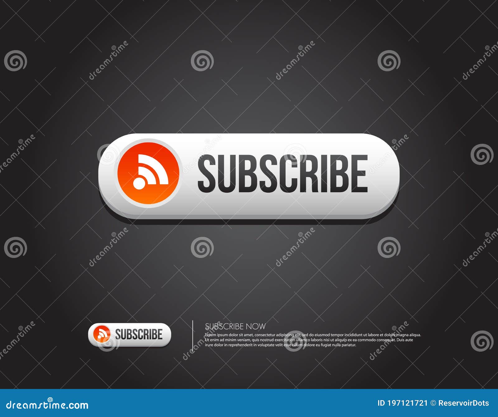 Subscribe Web Button stock vector. Illustration of round - 197121721