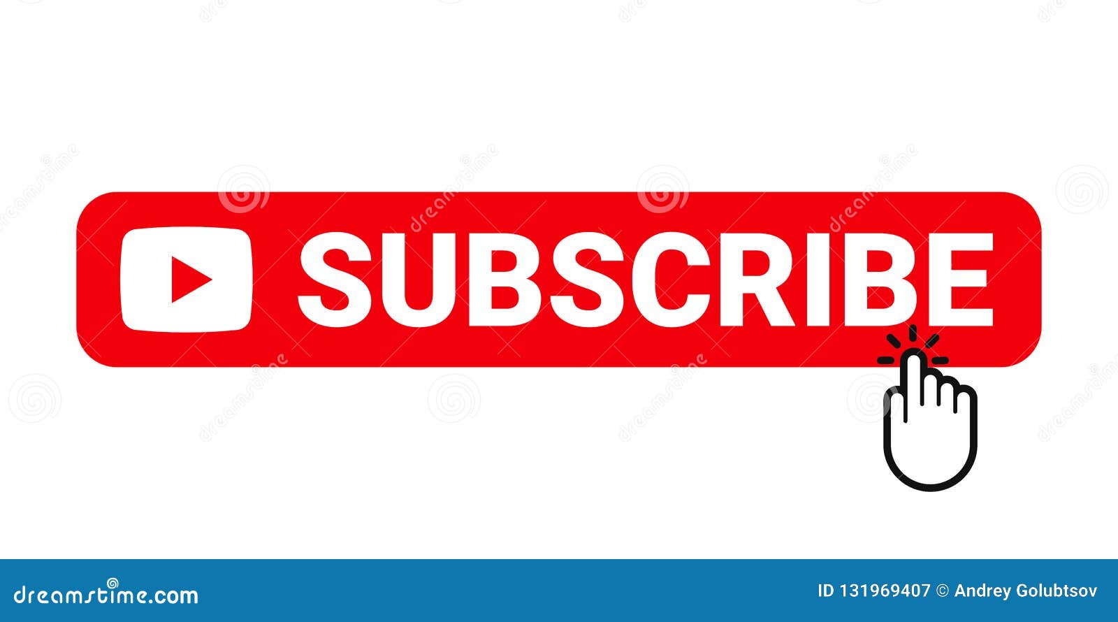 Subscribe Web Site Button. Online Video Channel or Newsletter Subscribe Button with Finger ...