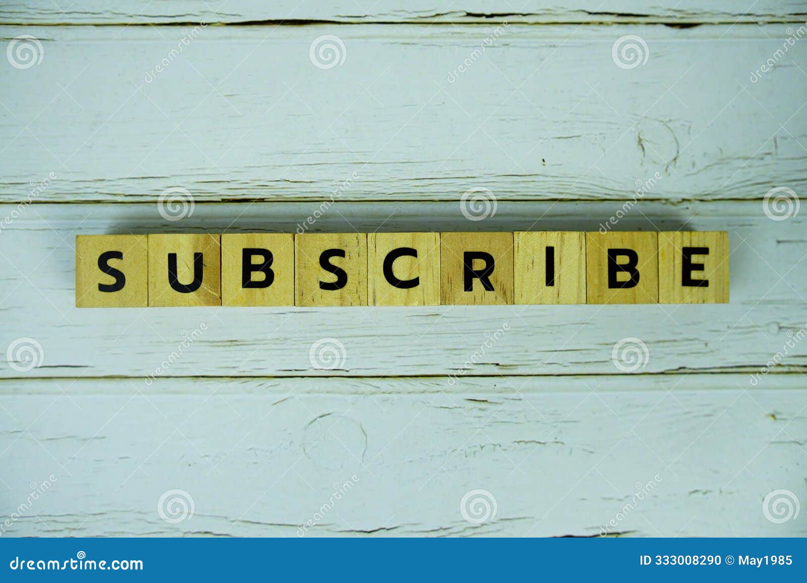 Subscribe with Wooden Blocks Alphabet Letters on Wooden Background ...