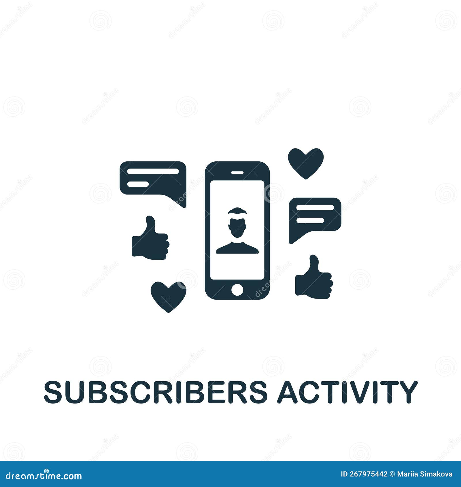 Subscribers Activity Icon. Monochrome Simple Sign from Blogging ...
