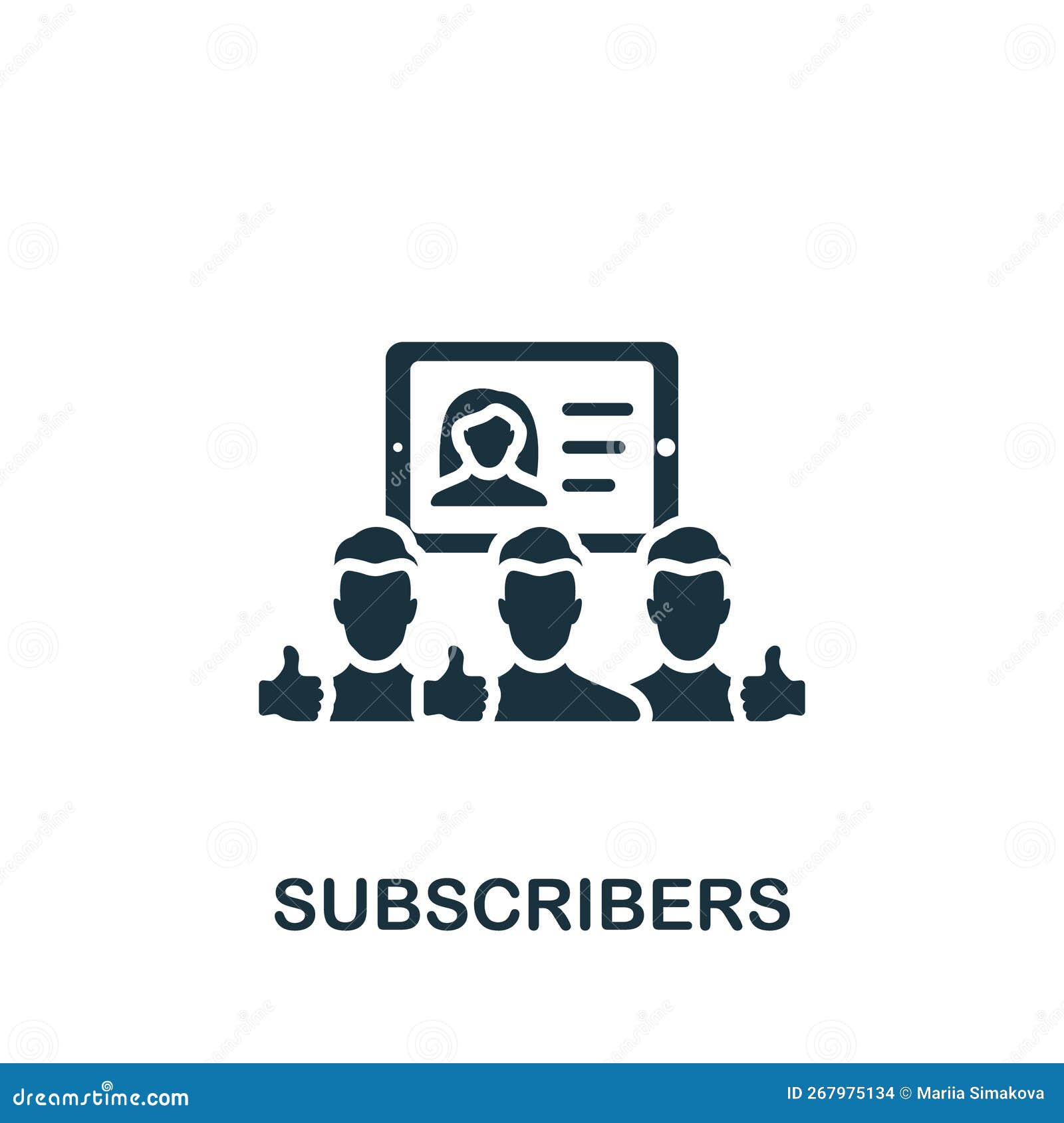 Subscribers Icon. Monochrome Simple Sign from Blogging Collection Stock ...