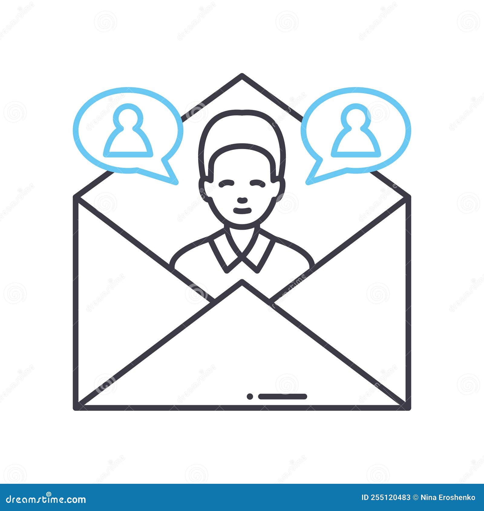 Subscribers Line Icon, Outline Symbol, Vector Illustration, Concept ...