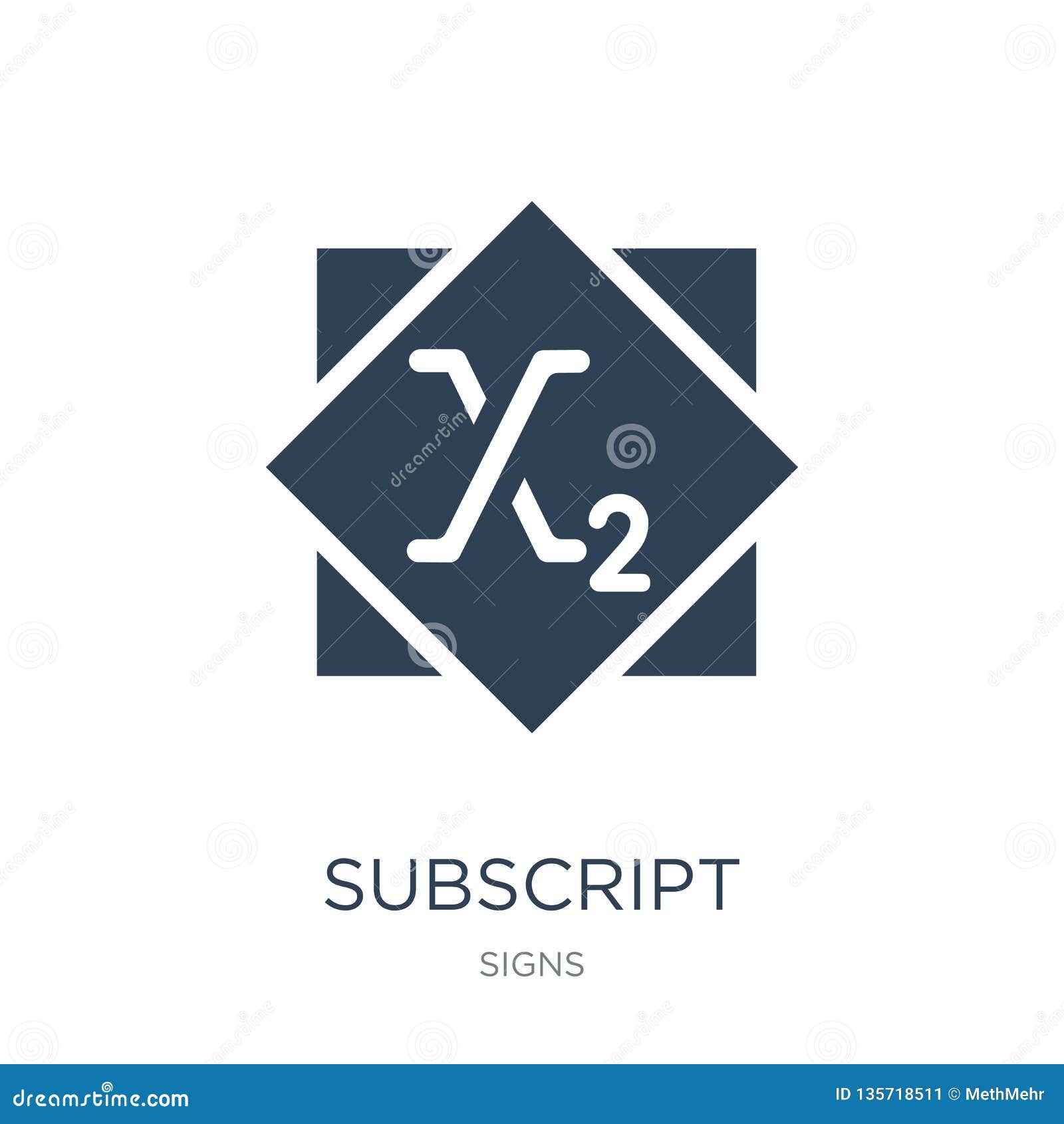 Subscript Icon in Trendy Design Style. Subscript Icon Isolated on White ...
