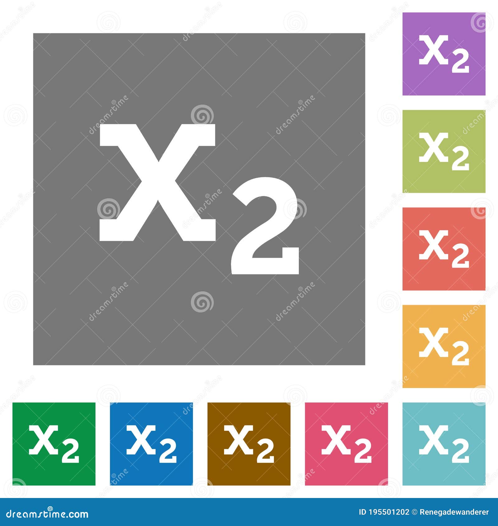 Subscript Square Flat Icons Stock Vector - Illustration of ...