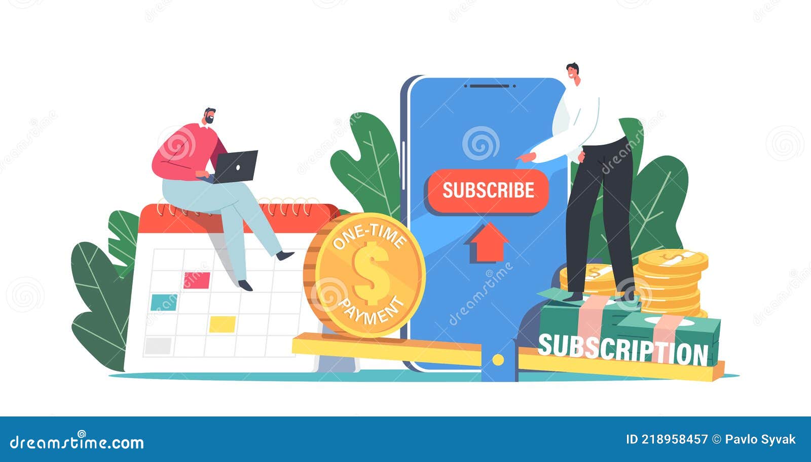 Subscription Business Model As Repeated Process Concept. Tiny ...