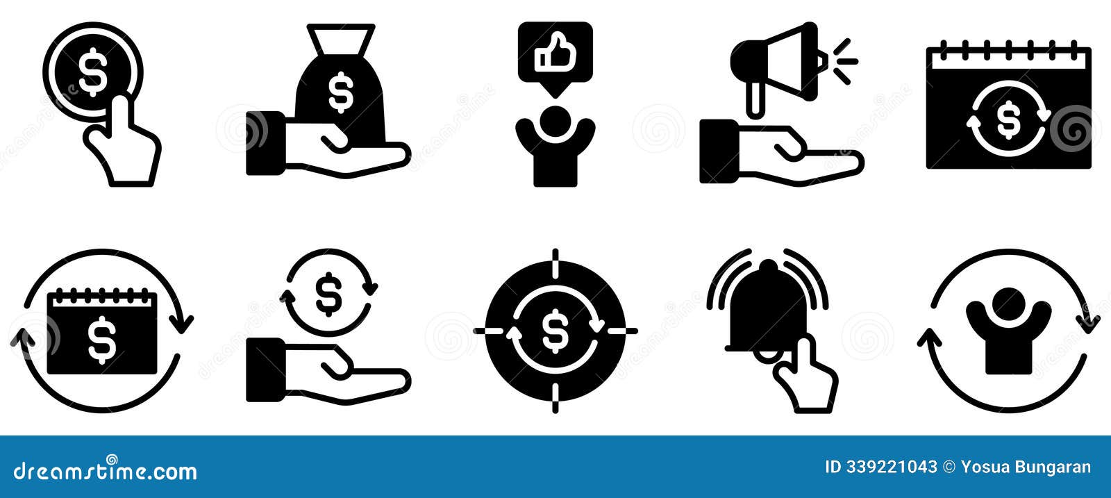 Subscription Business Model Icon Set Dynamic Solid Style Collection for ...