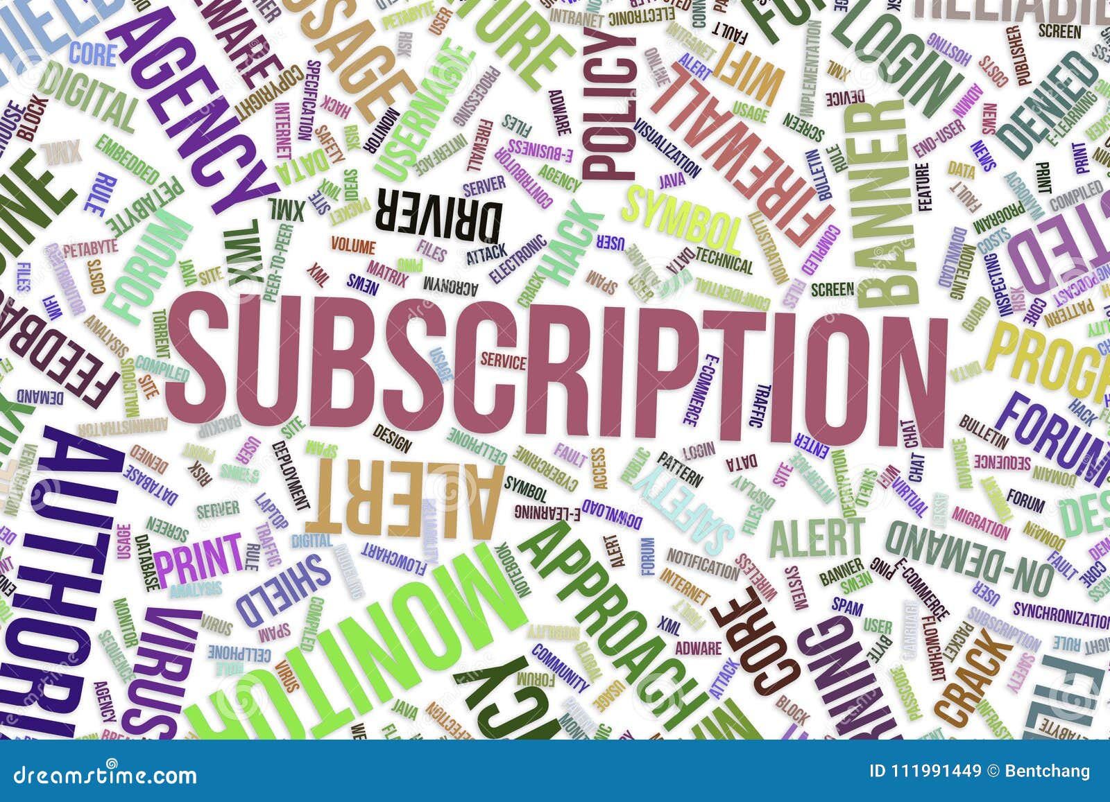 Subscription, Conceptual Word Cloud for Business, Information ...