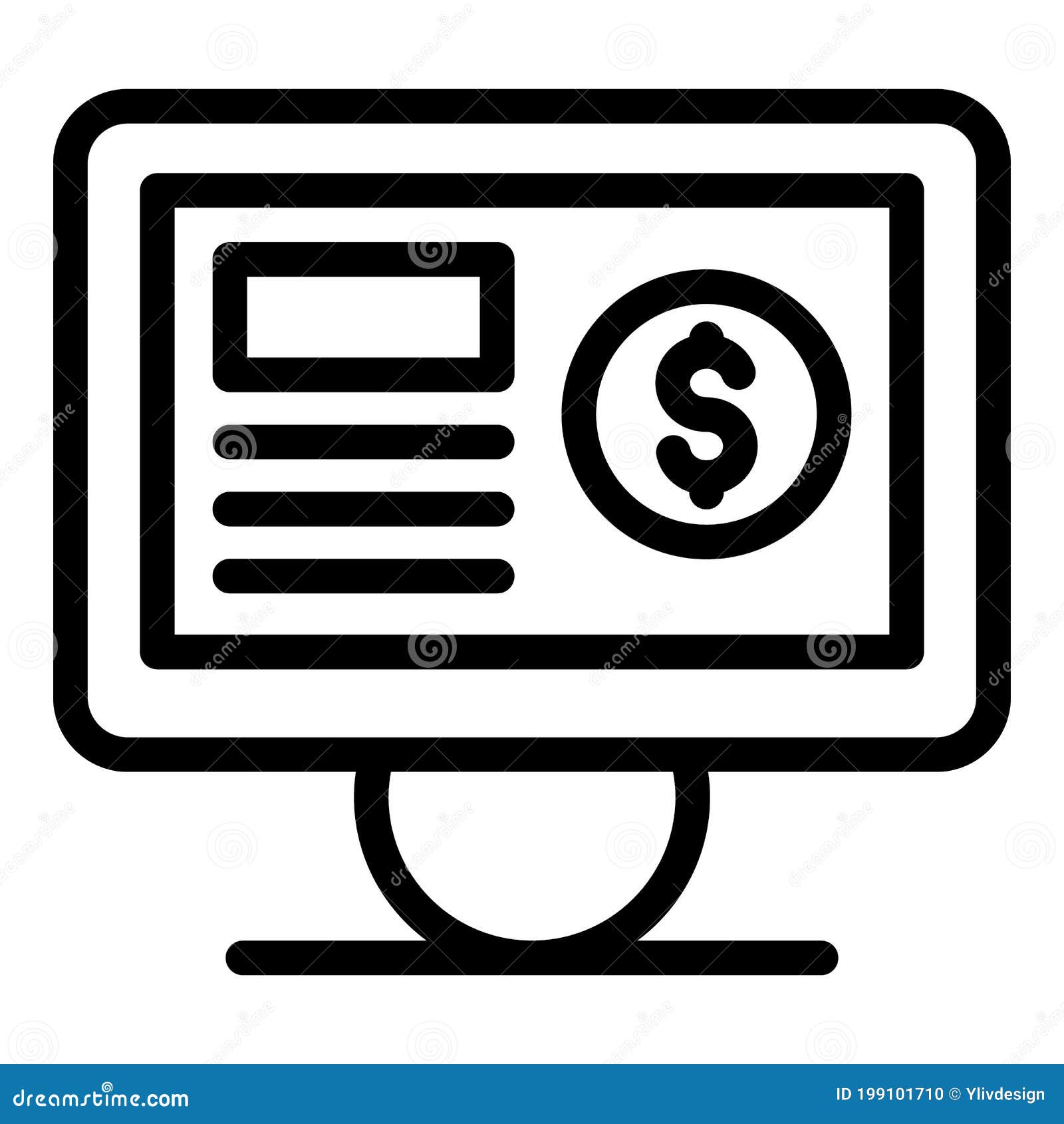 Subscription Icon, Outline Style Stock Vector - Illustration of mail ...