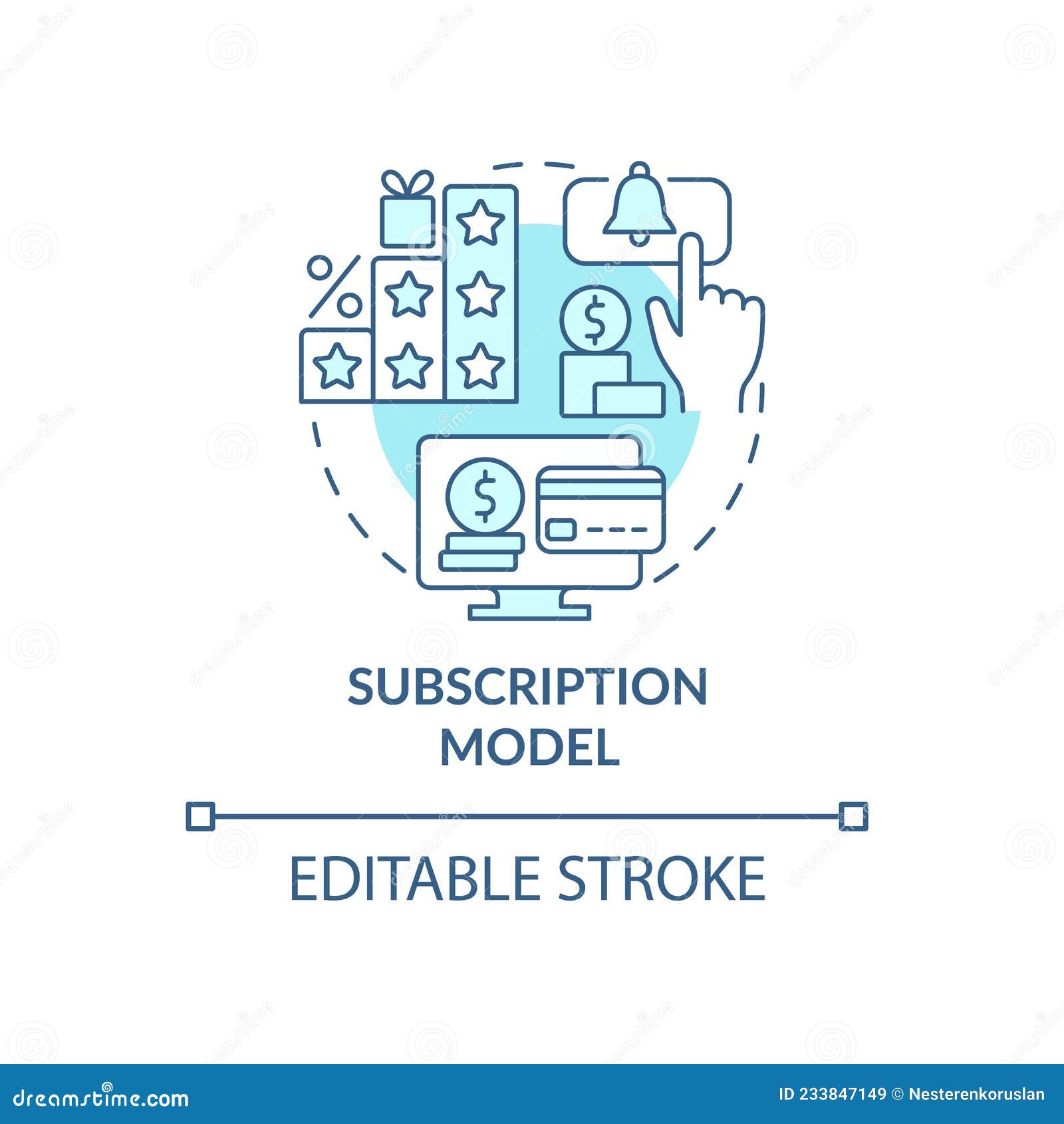 Subscription Model Blue Concept Icon Stock Vector - Illustration of ...