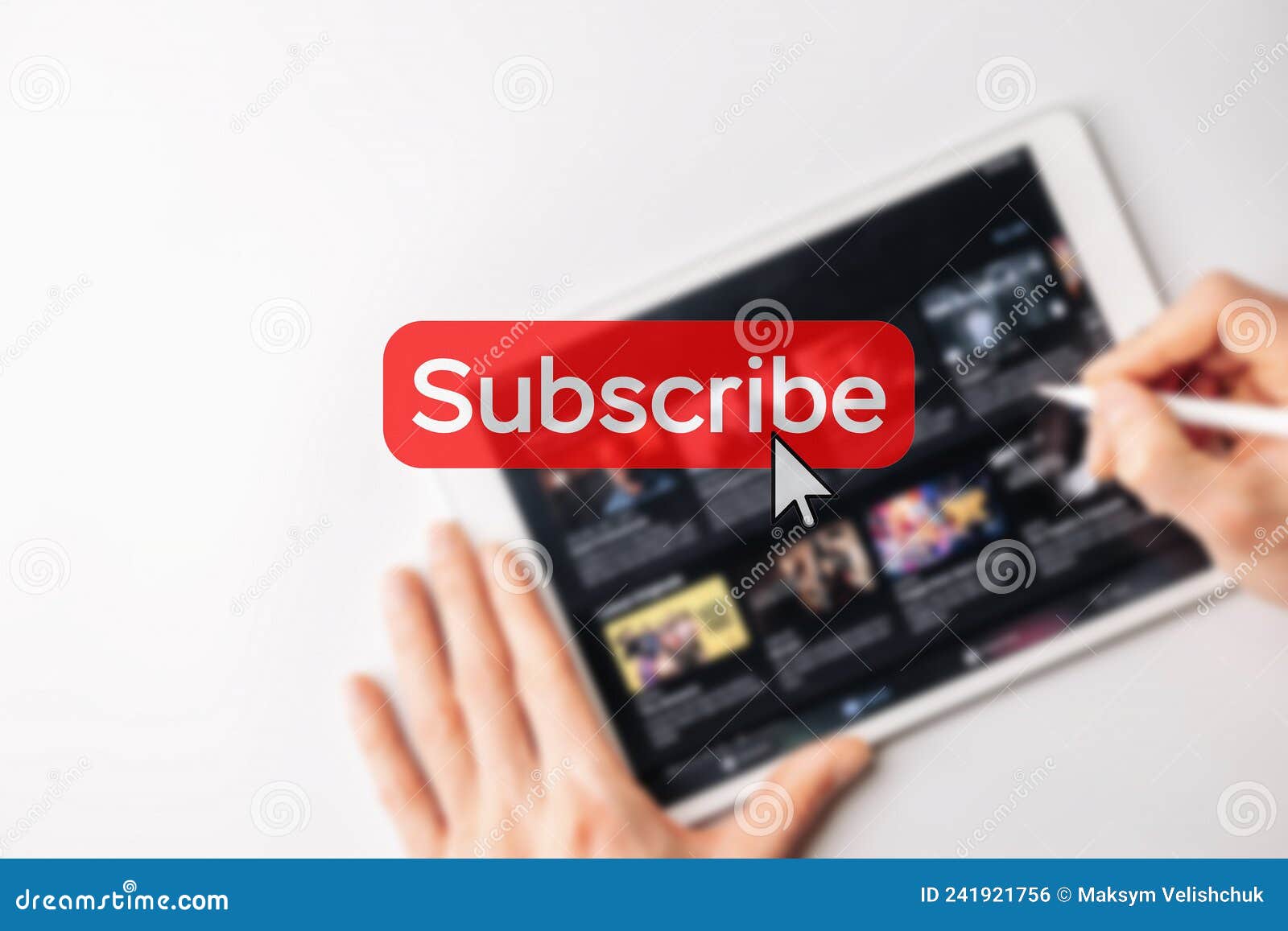 Subscription Plan. Red Online Video Subscribe Button Stock Photo ...