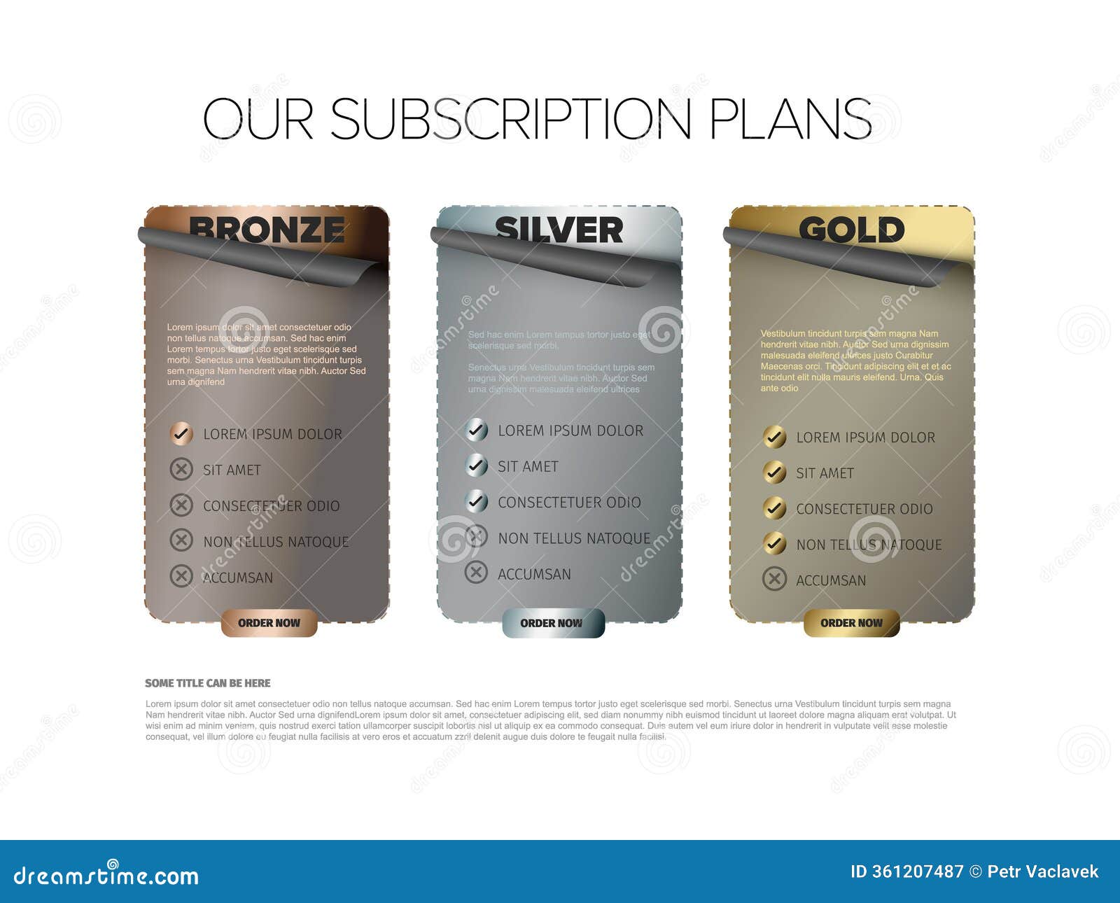 Three Subscription Option Price Plan Layout Design Cartoon Vector | CartoonDealer.com #322242185