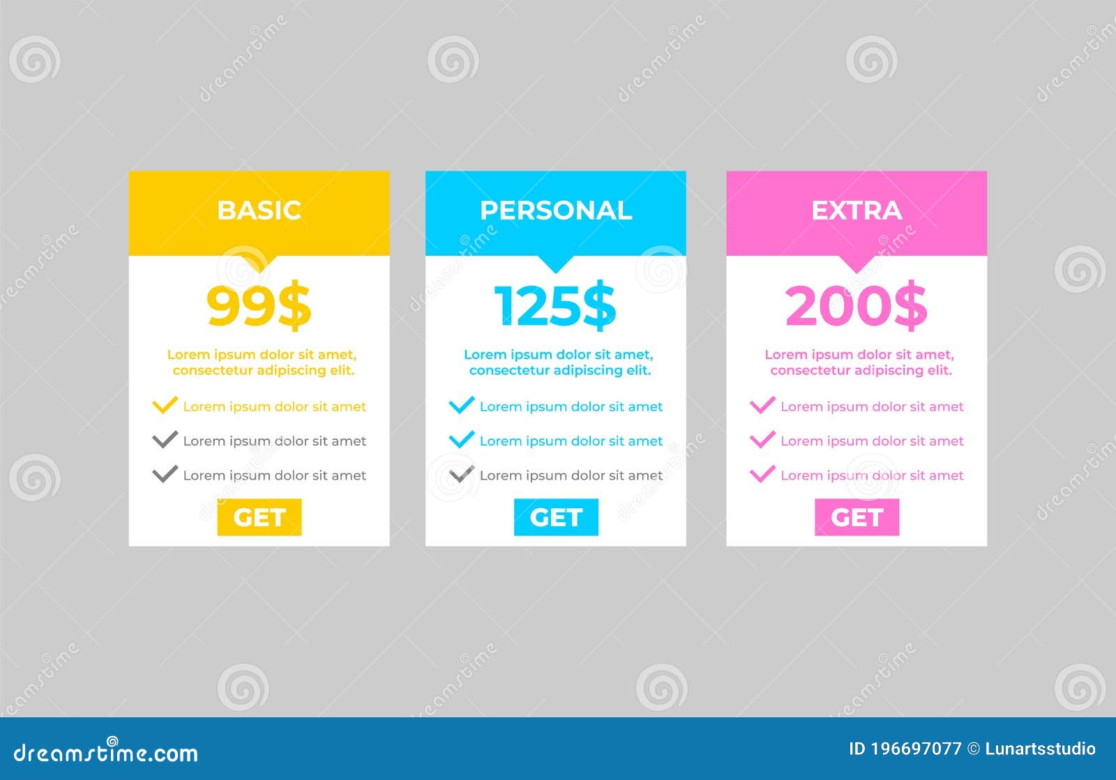 Subscription or Pricing Plan Template. Flat Style UI Stock Vector ...