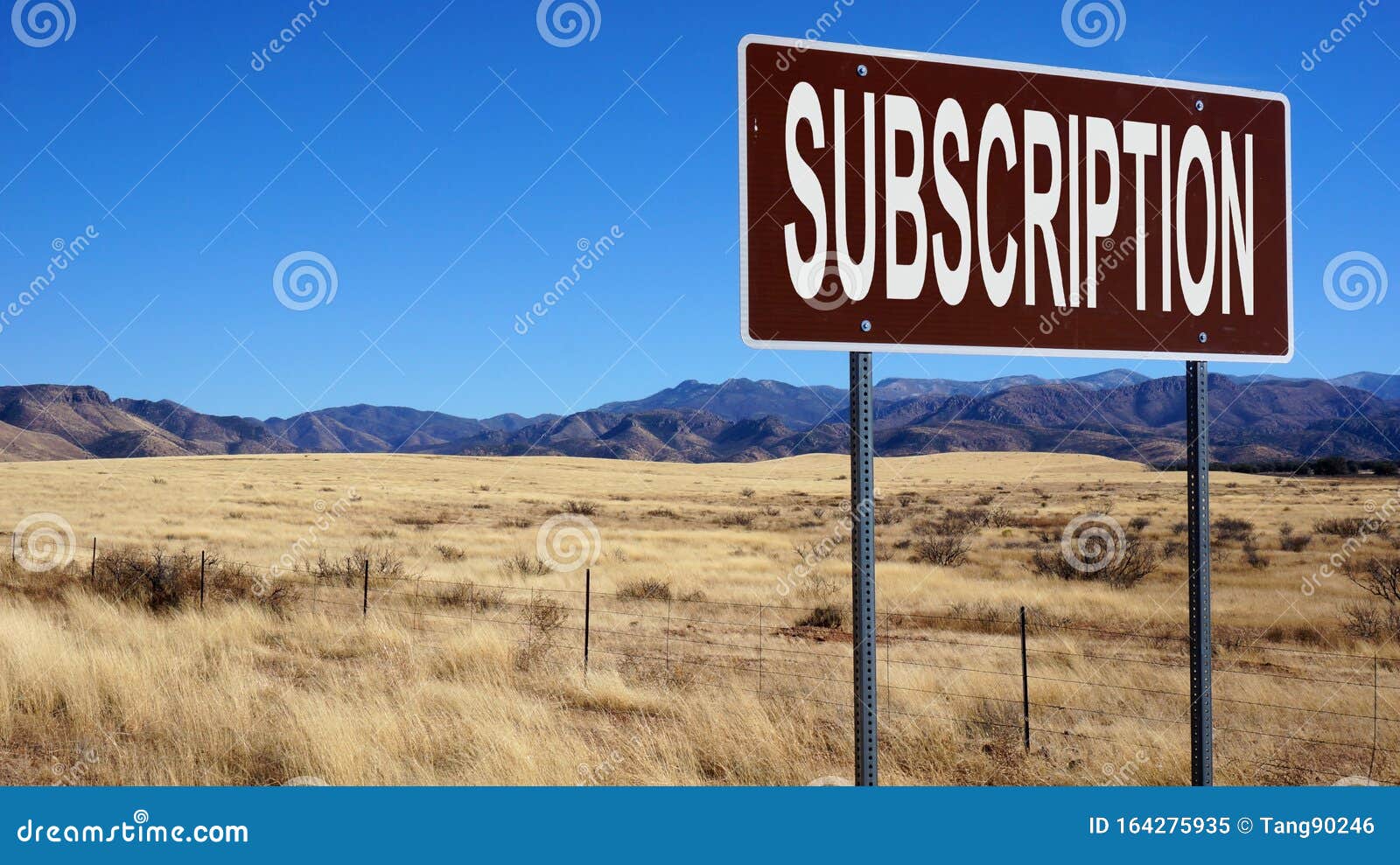 Subscription Word on Road Sign Stock Image - Image of board, direction ...