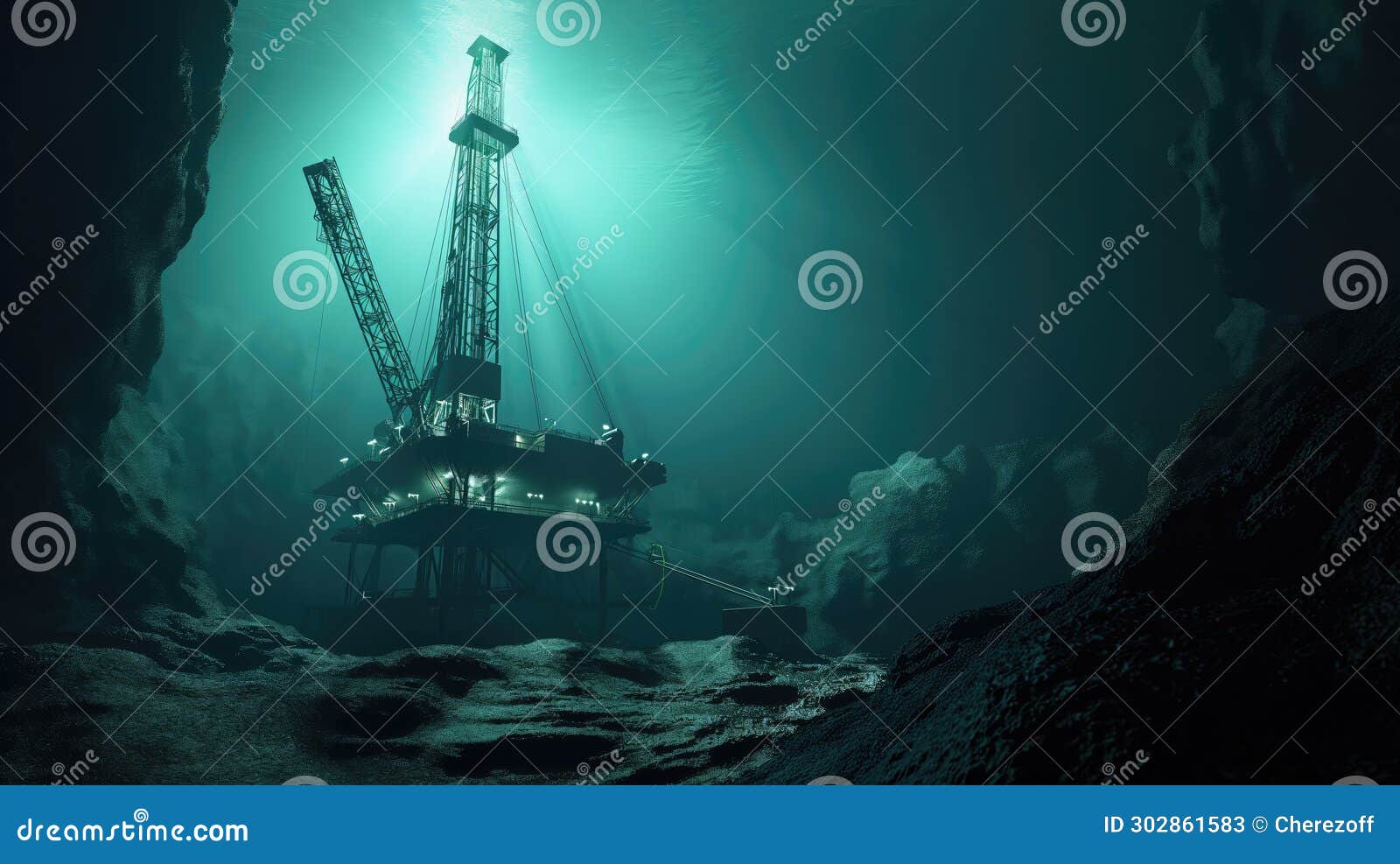 Subsea drilling rig stock image. Image of tranquil, platform - 302861583