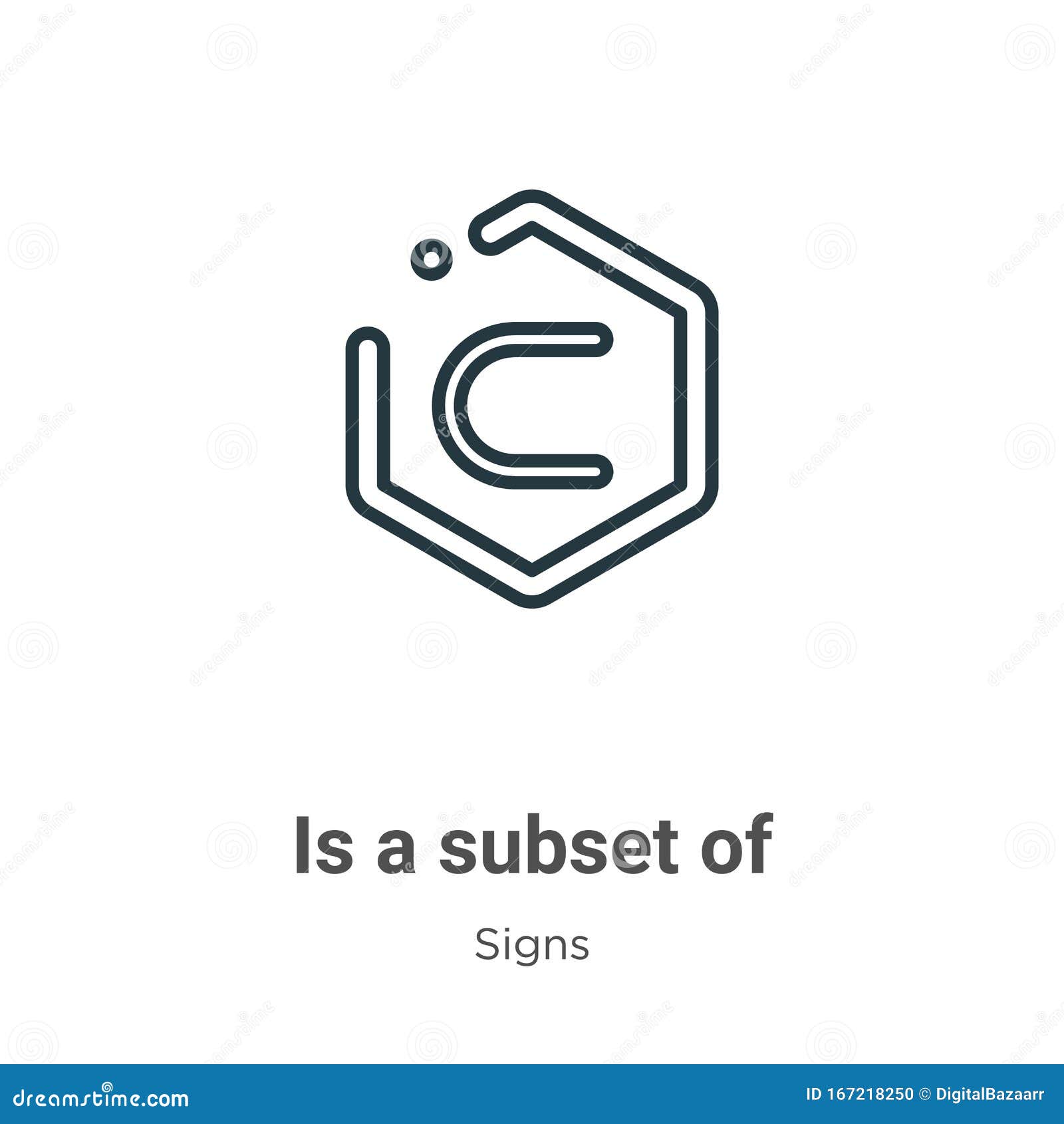 Is a Subset of Symbol Outline Vector Icon. Thin Line Black is a Subset ...