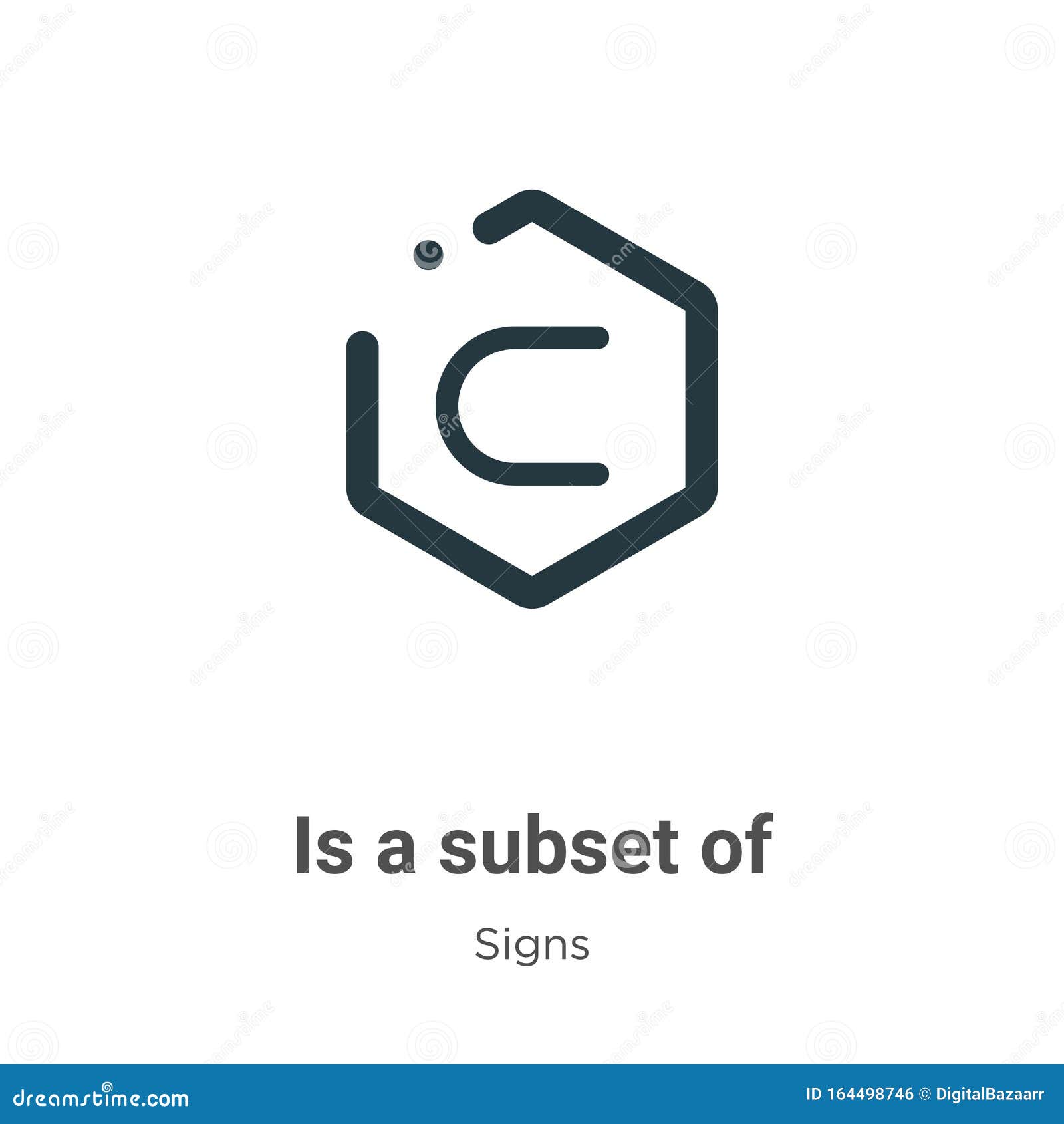 Is a Subset of Symbol Vector Icon on White Background. Flat Vector is a ...