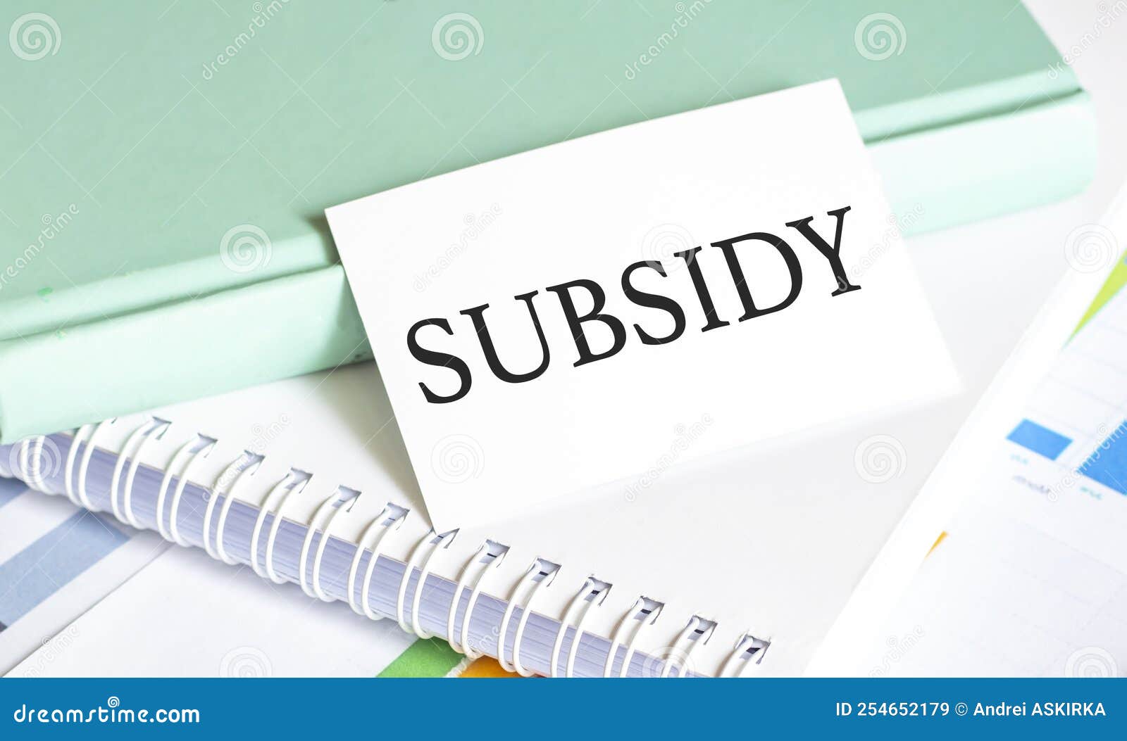 Subsidy Word on Sticker and Charts. Business Concept Stock Image ...