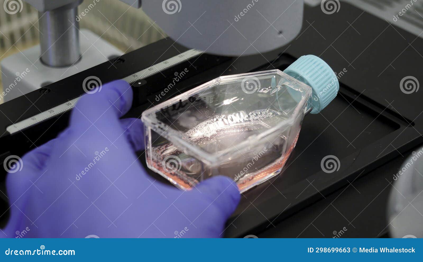 Substance in Container Under Microscope. Stock Footage. Jar with ...