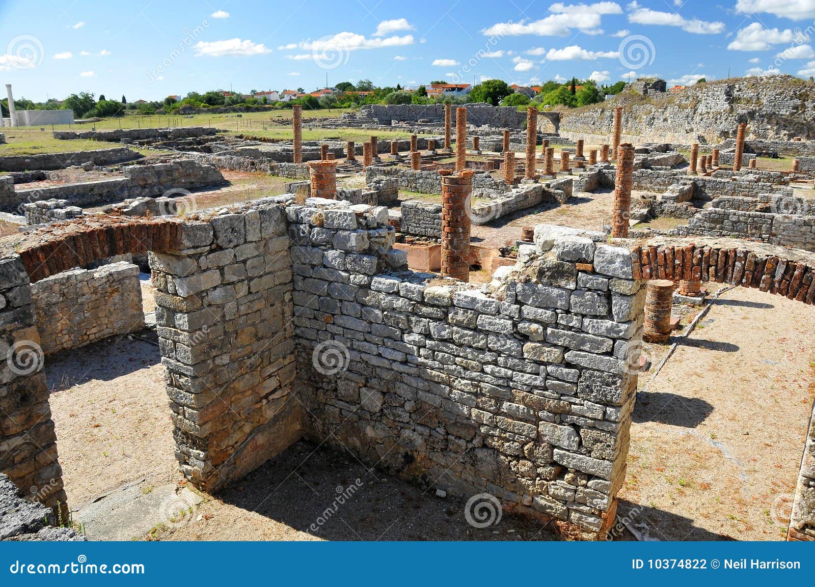 Substantial Roman Remains of a Town Stock Photo - Image of portuguese ...