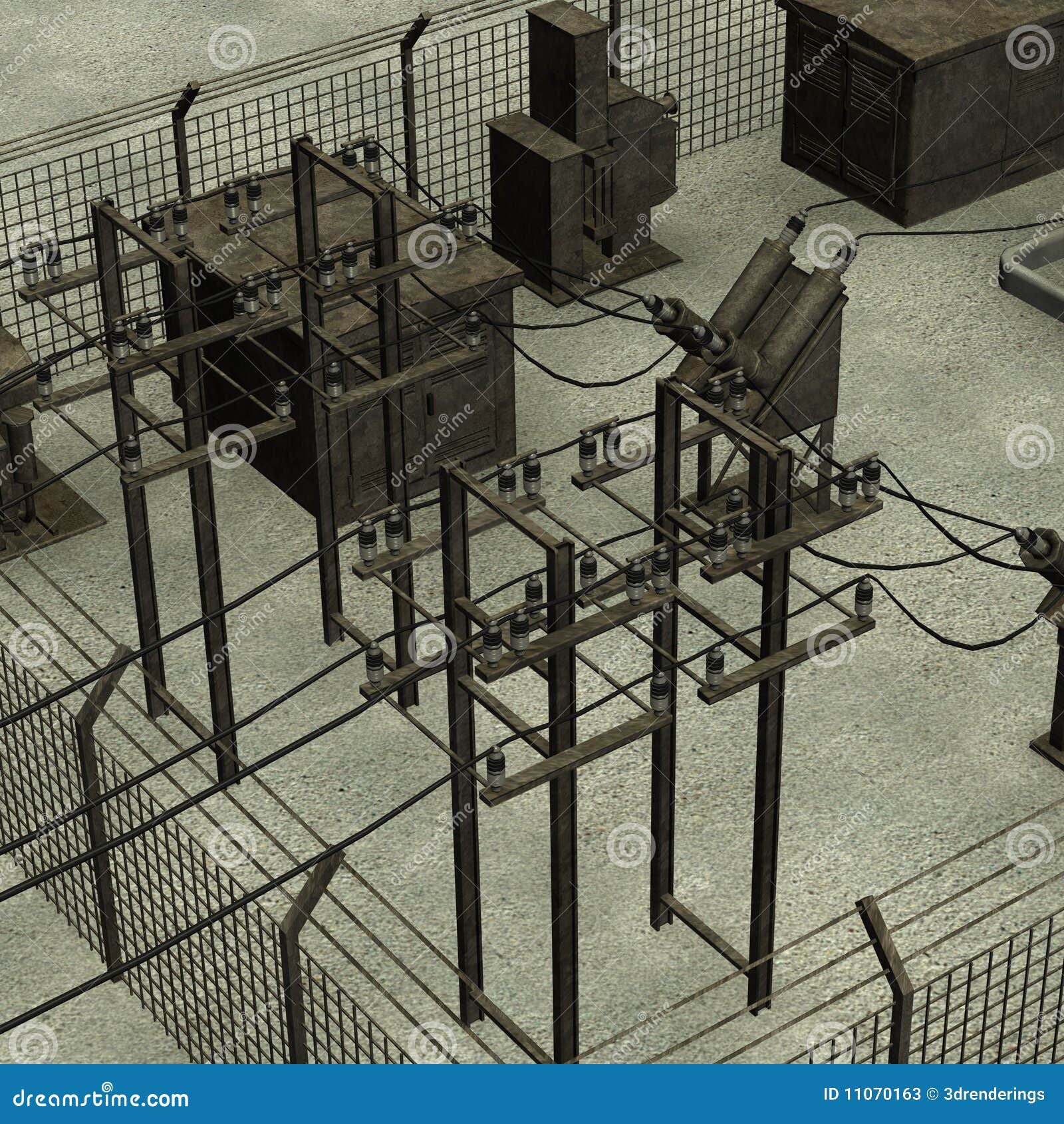 Substation stock illustration. Illustration of substation - 11070163