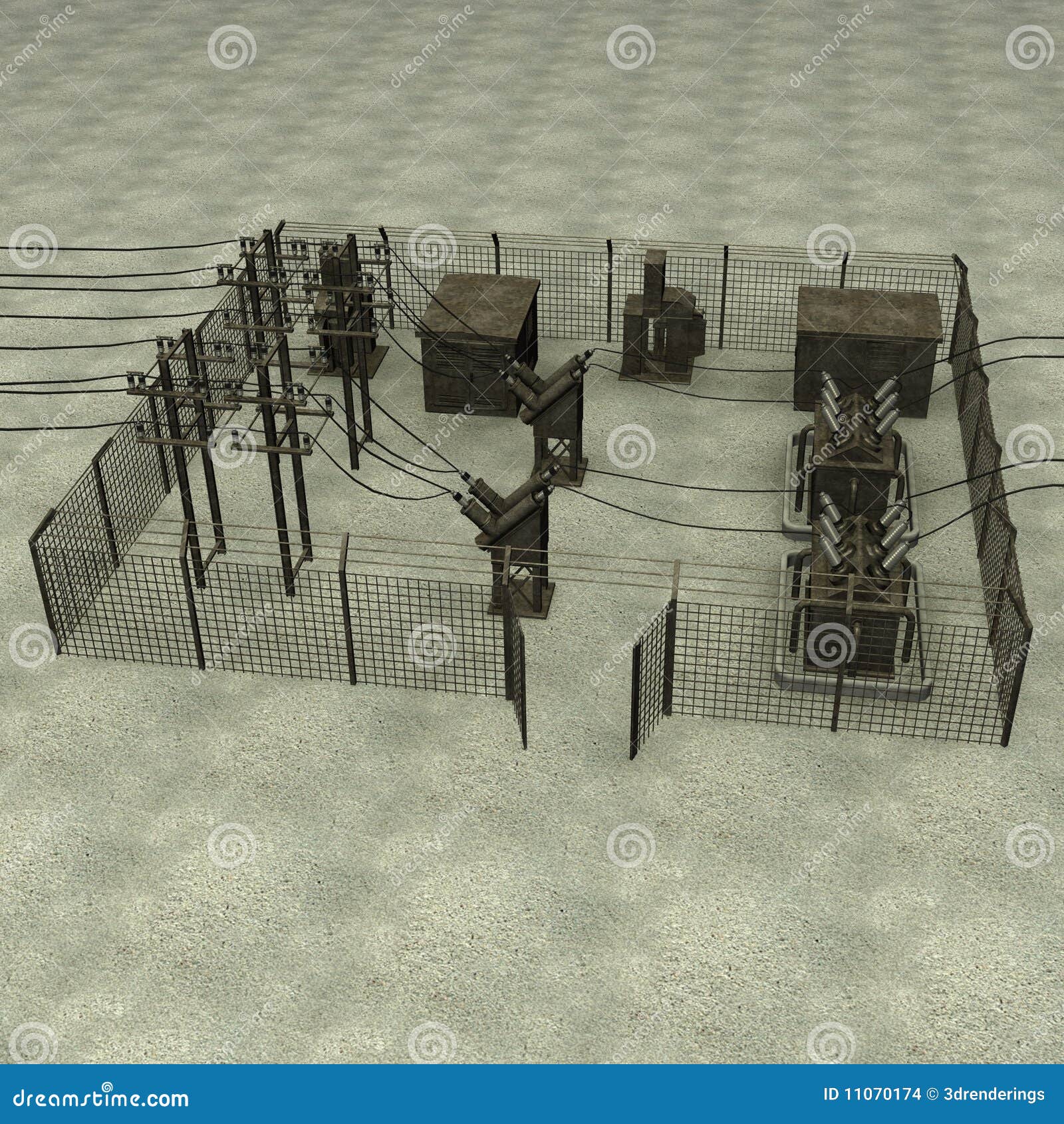 Substation stock illustration. Illustration of industrial - 11070174