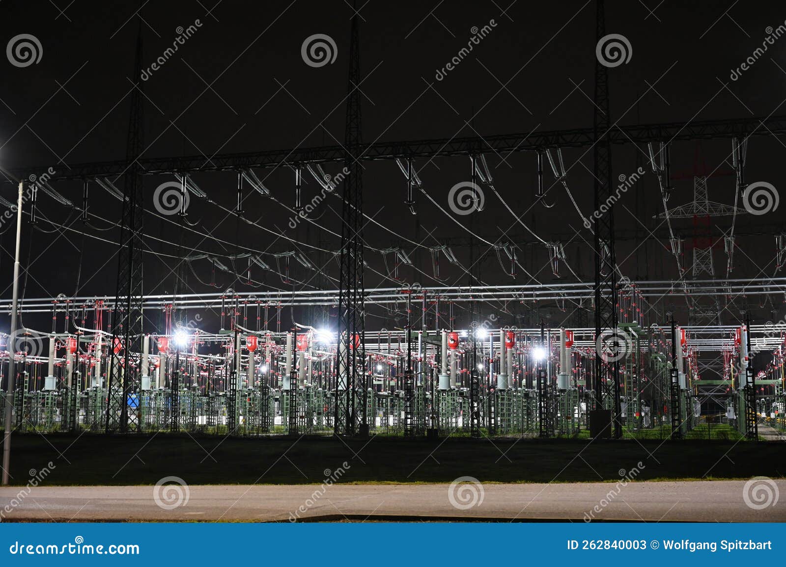 A Substation in Austria at Night Editorial Stock Photo - Image of ...