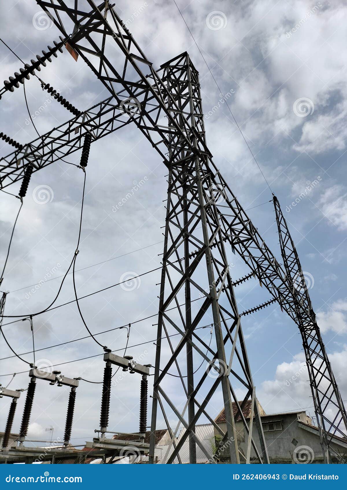 Substation Gantry at Lumajang Indonesia Stock Image - Image of ...