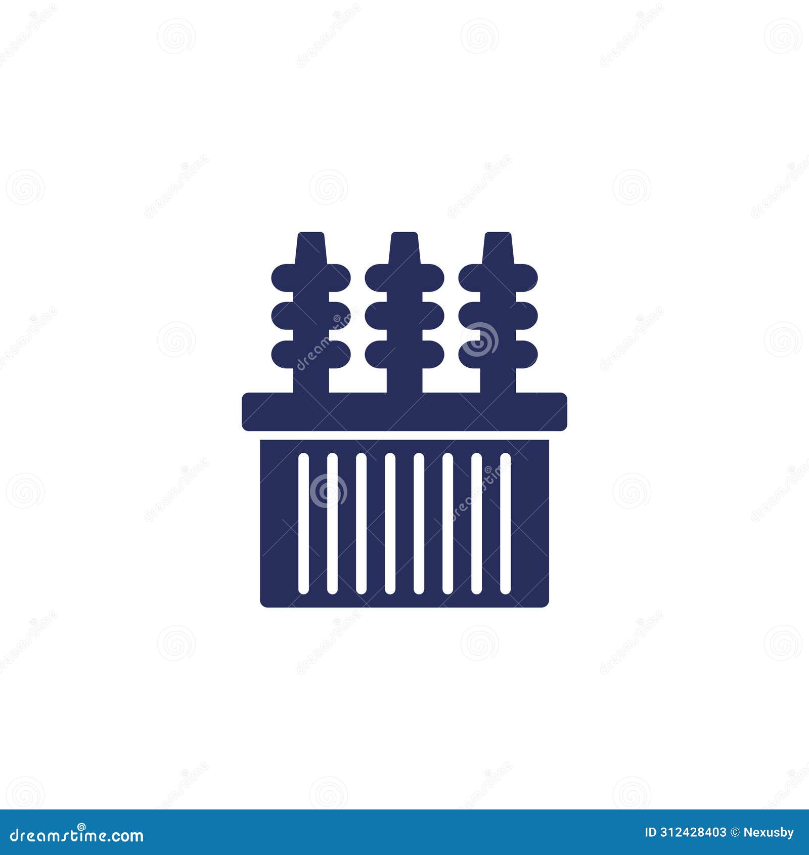 Substation Icon on White, Vector Stock Vector - Illustration of ...