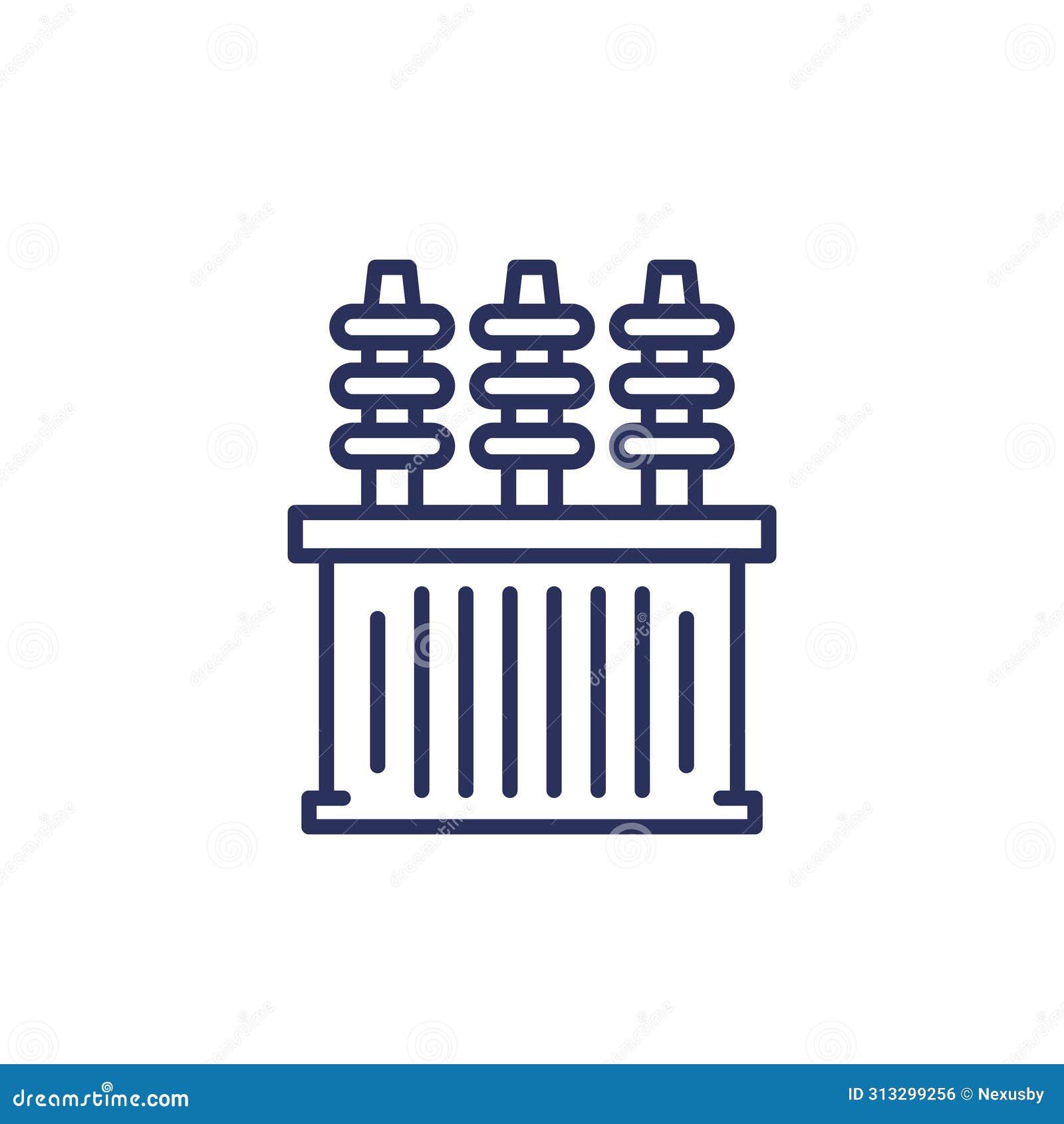 Substation Line Icon on White Stock Illustration - Illustration of ...