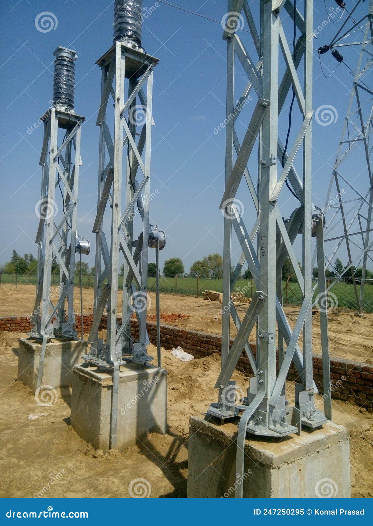 Switchyard Work Under Progress Inside Solar Plant Stock Image - Image of important, electric ...