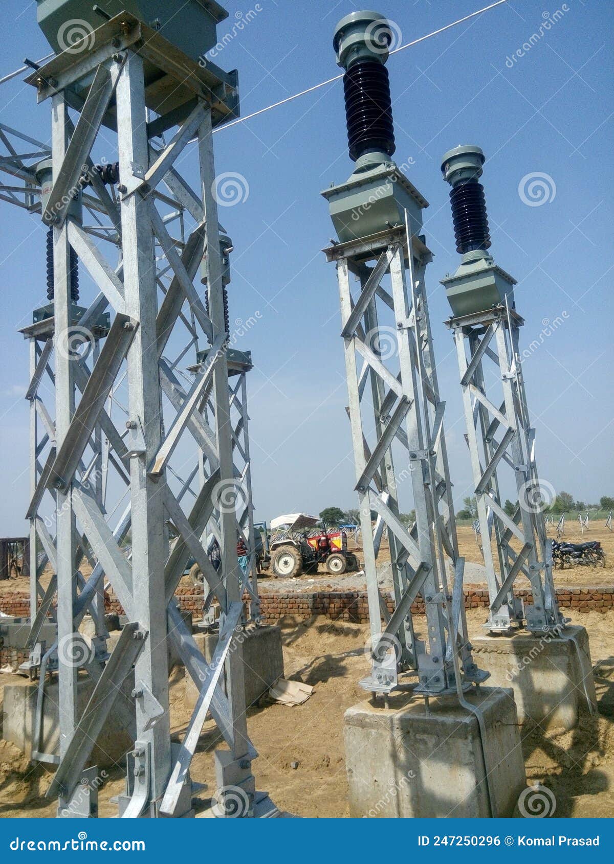 Switchyard Work Under Progress Inside Solar Plant Stock Photo - Image ...