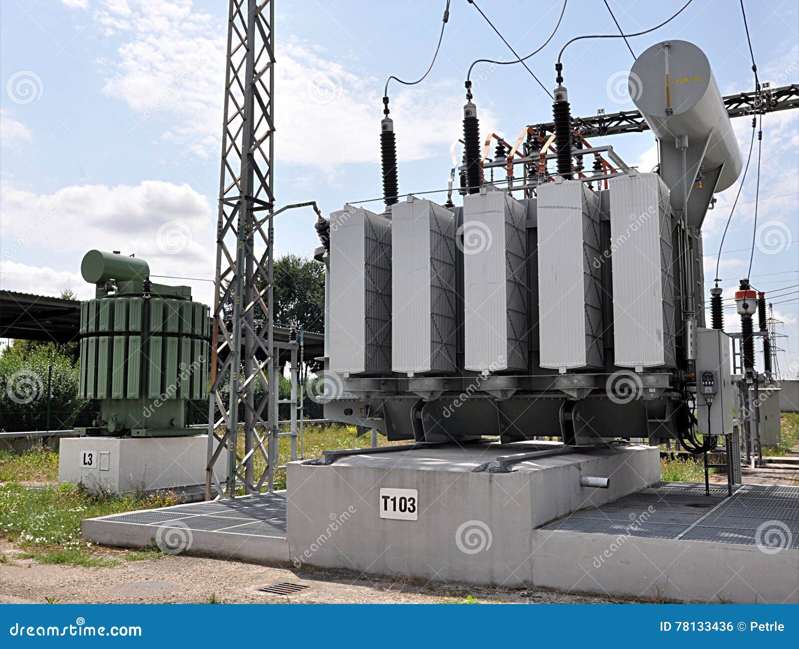 Substation and Transformers Stock Photo - Image of transformer, letter ...
