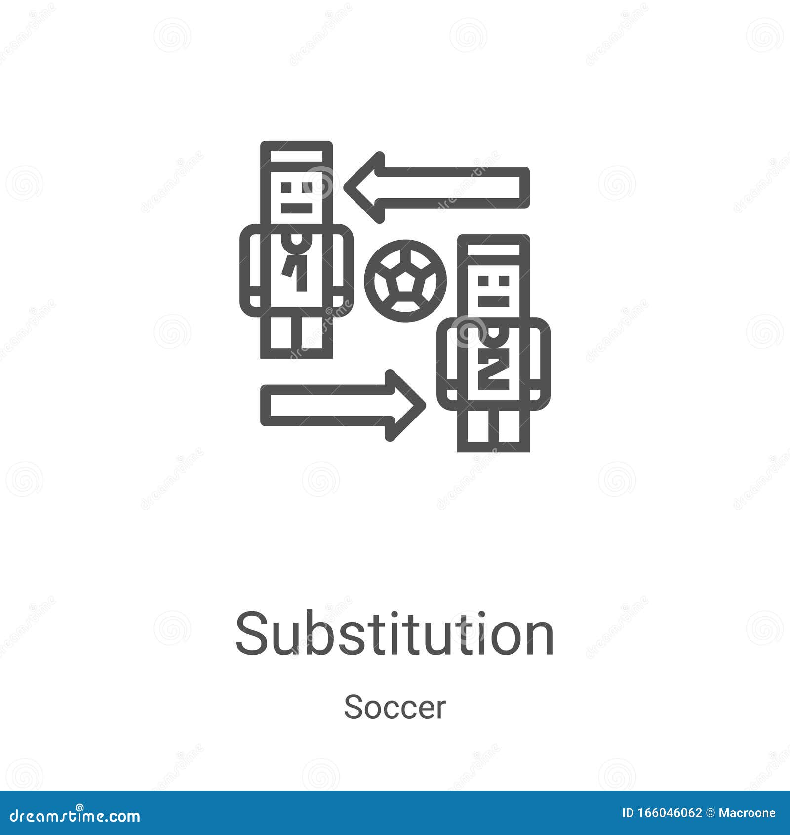 Substitution Icon Vector from Soccer Collection. Thin Line Substitution ...